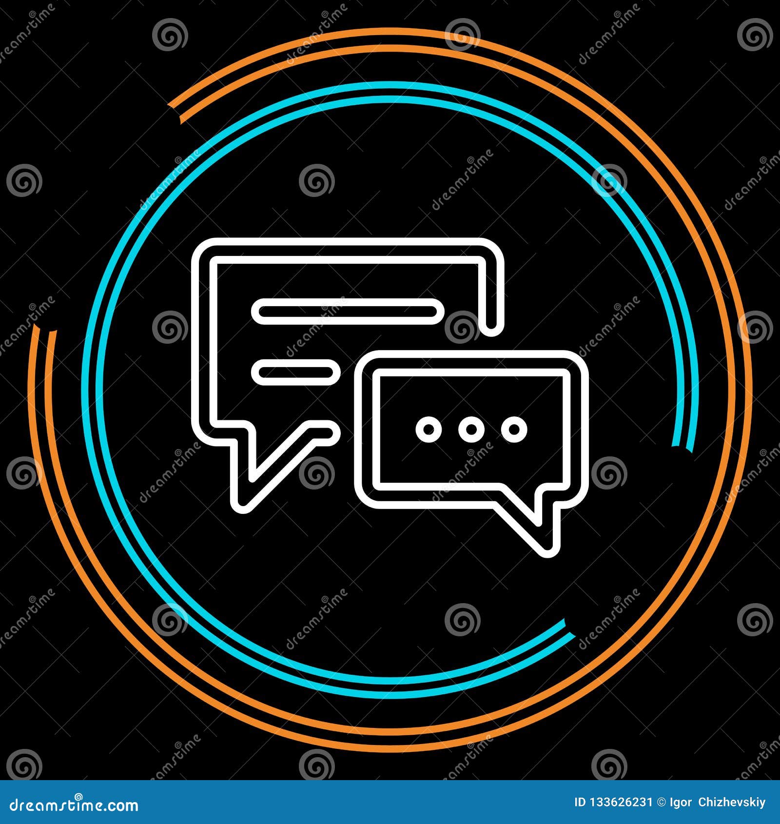 Chat Thin Line Icon. Artificial Intelligence Vector Illustration ...