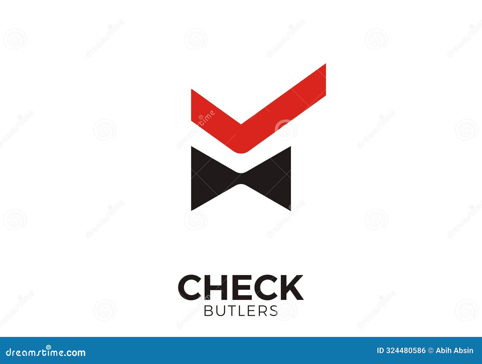 Simple Check with Tie Butlers Logo Design Stock Illustration ...