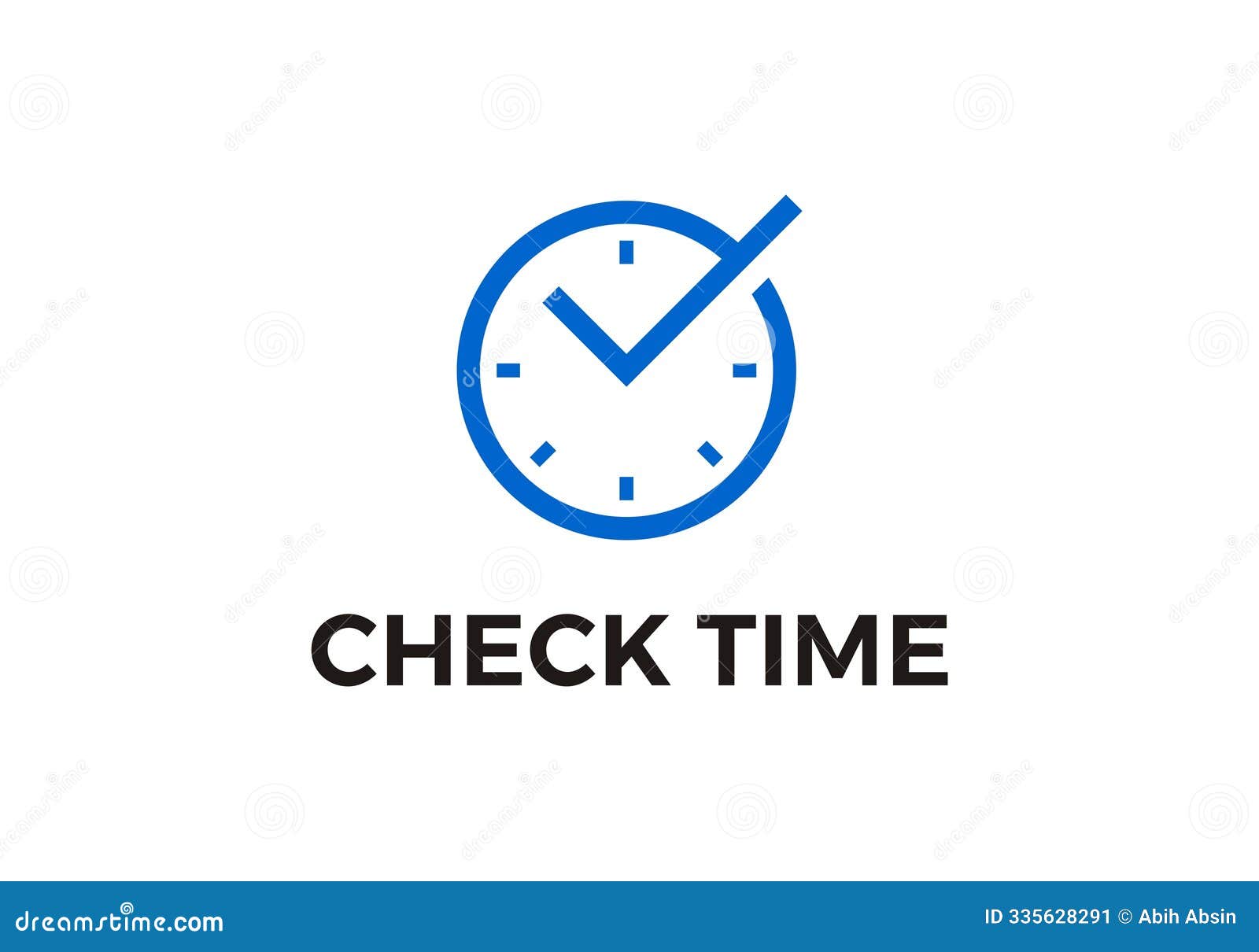 Simple Check Time Logo Design Stock Illustration - Illustration of fast ...