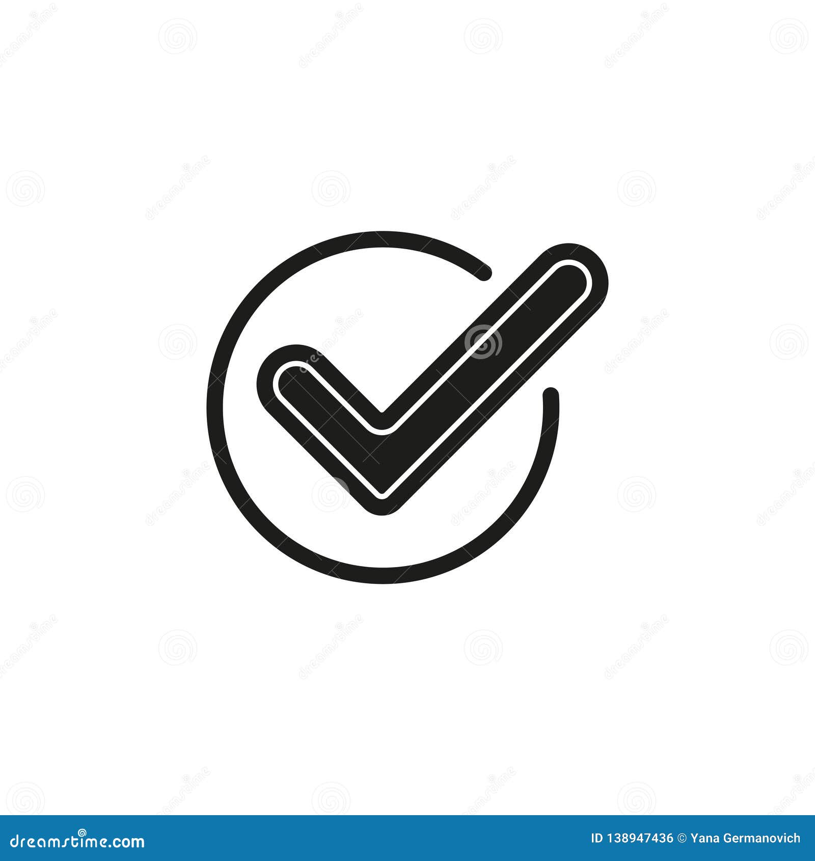 Simple Check Vector Icon stock illustration. Illustration of approved ...