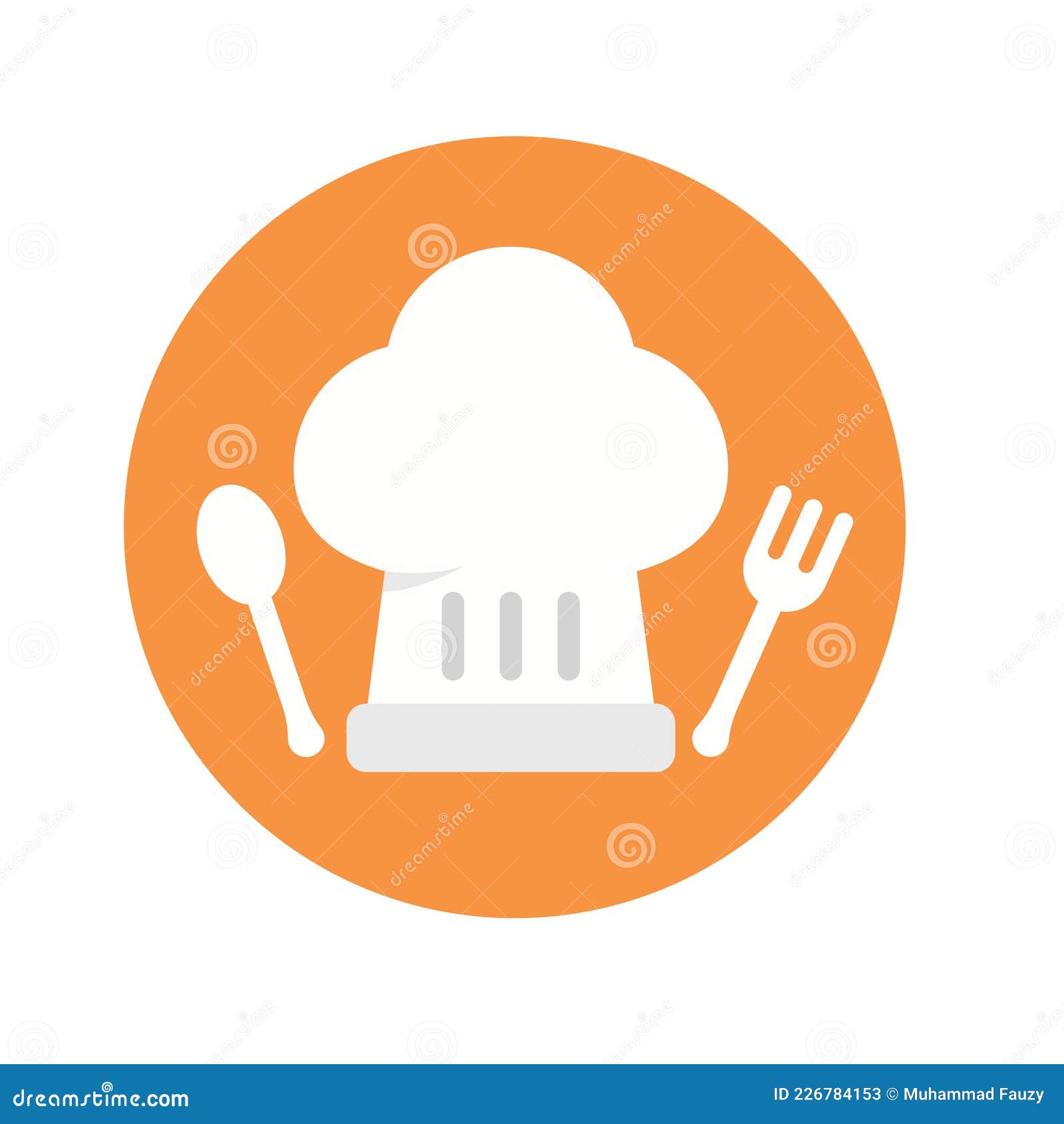 Simple Chef Hat Vector with Orange Background Stock Vector ...