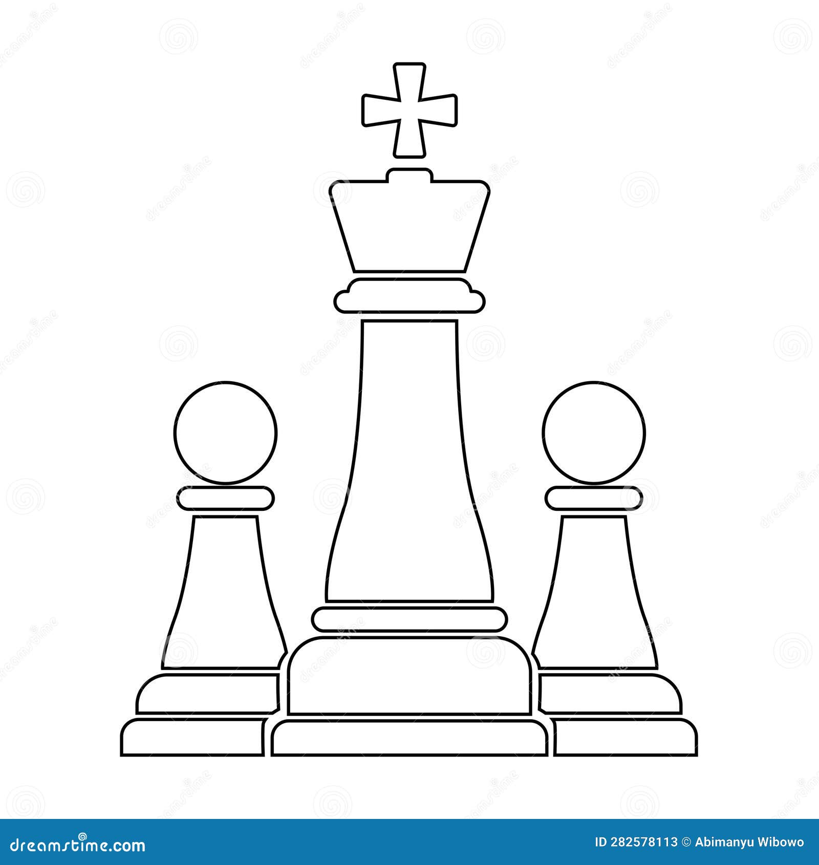 Simple Chess Icon Symbol King and Two Pawn White Chess Symbol Stock ...