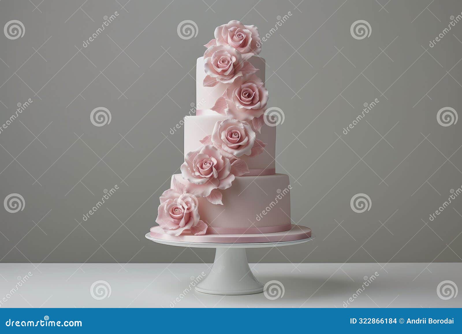 Simple and Chic Wedding Cake Design, Side View. Stock Illustration ...