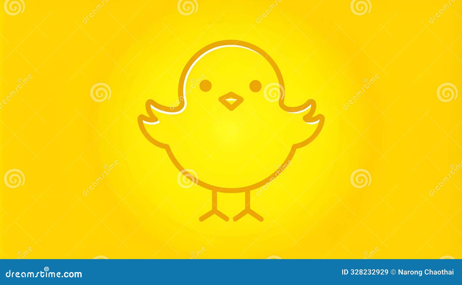 A Simple Chick Outline Icon in a Vibrant Yellow Generative AI Stock ...