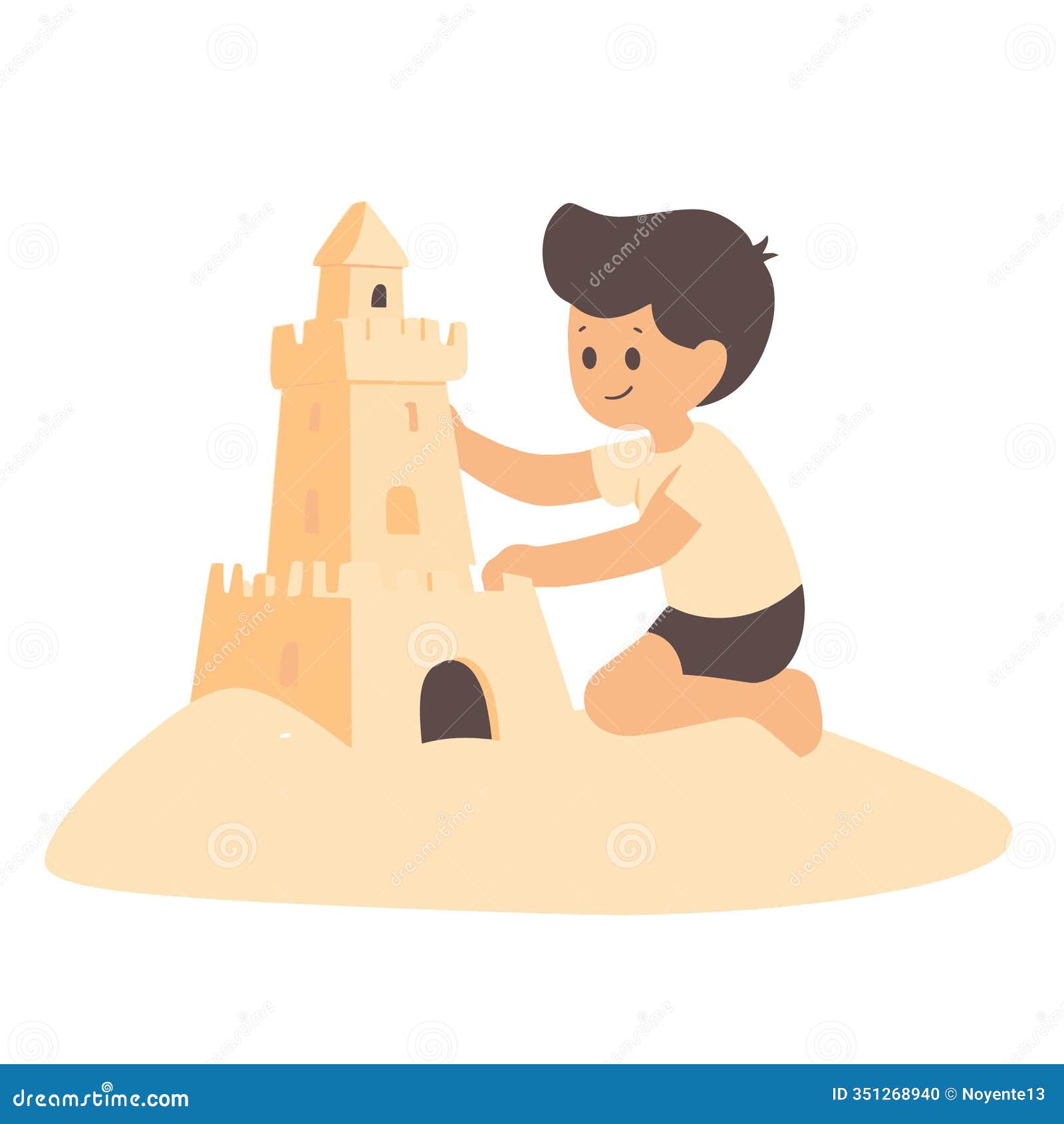 Simple Child Stickman Illustration Drawing Of Boy In T-shirt And ...