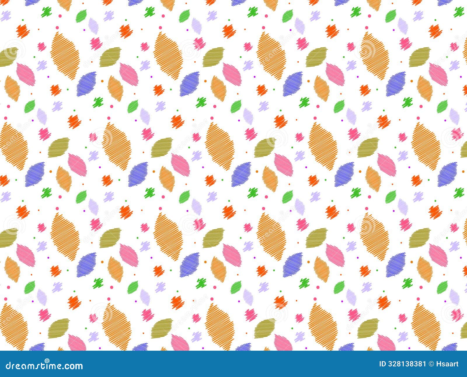Simple Children Drawing Leaf Seamless Pattern Design Stock Vector ...