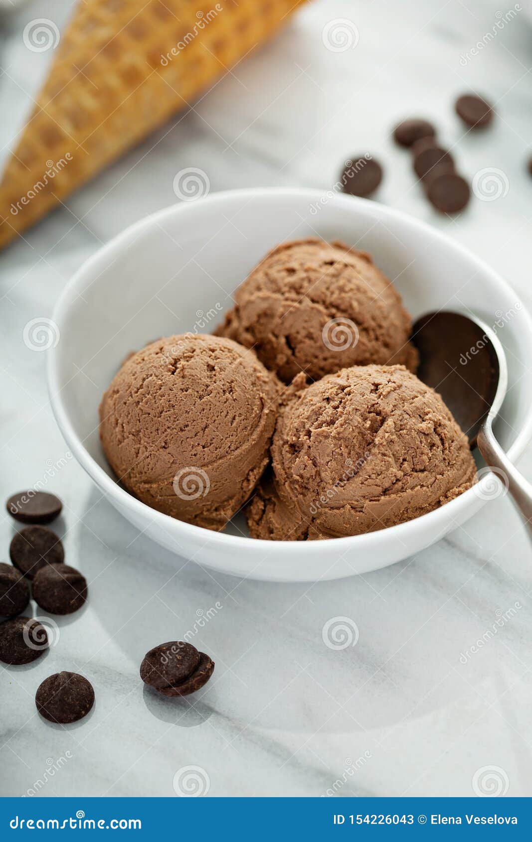 SImple Chocolate Ice Cream in a Bowl Stock Image - Image of product ...