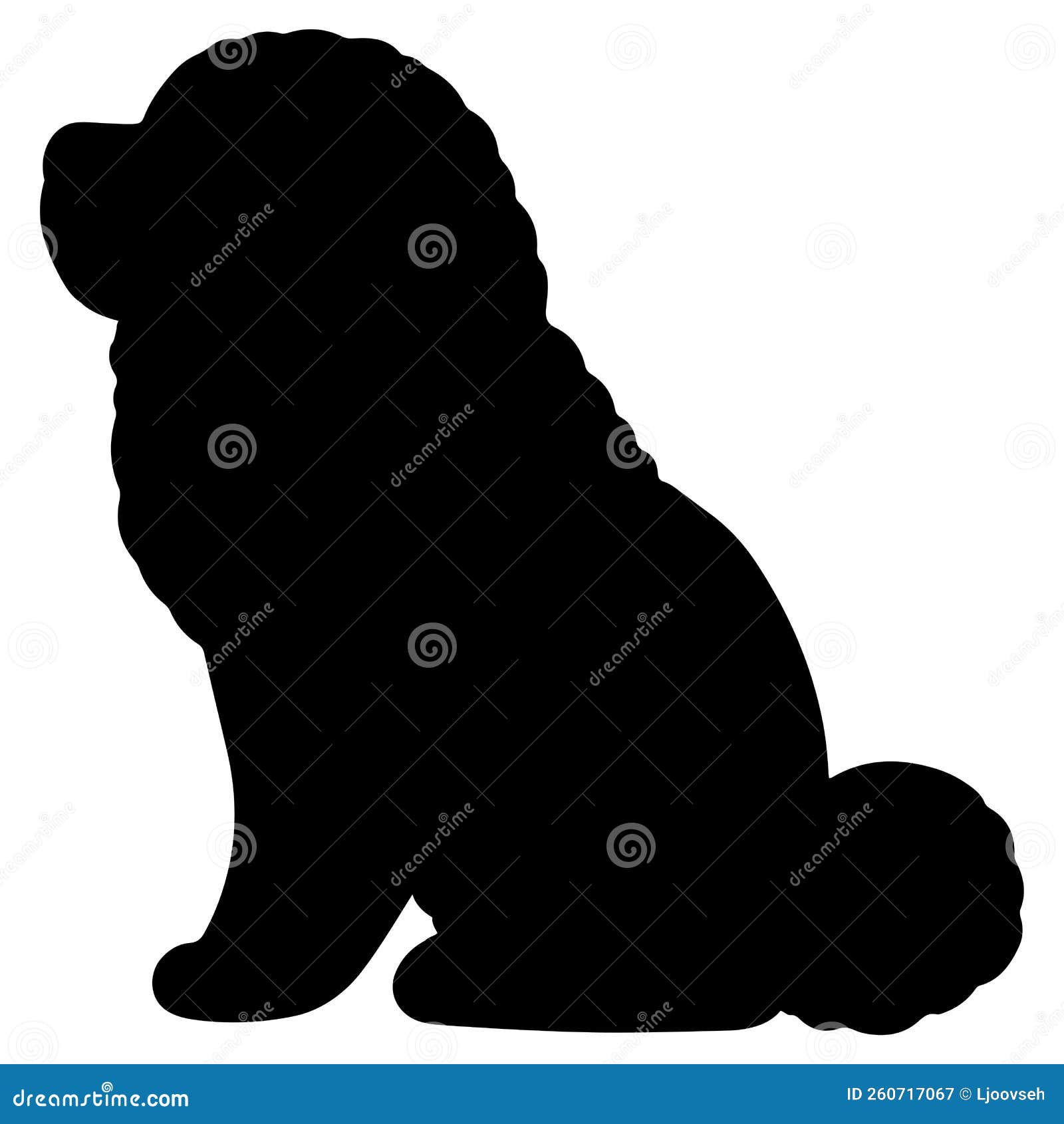 Simple Chow Chow Dog Silhouette Sitting in Side View Stock Vector ...