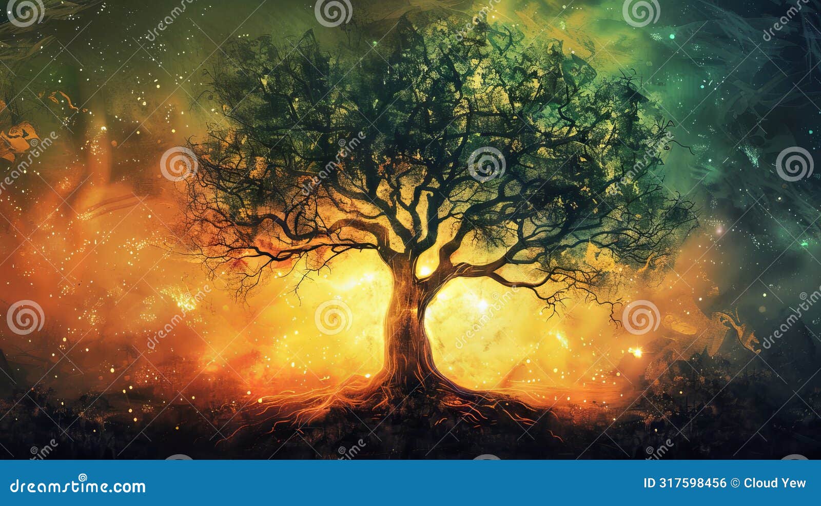 Simple of the Christian Tree of Life. Stock Illustration - Illustration ...