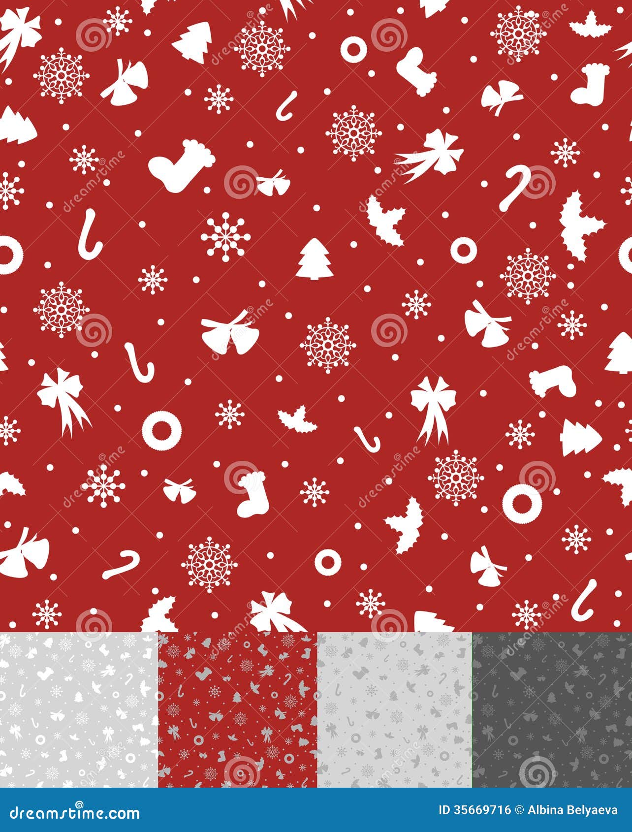 Simple Christmas Pattern stock illustration. Illustration of holly ...
