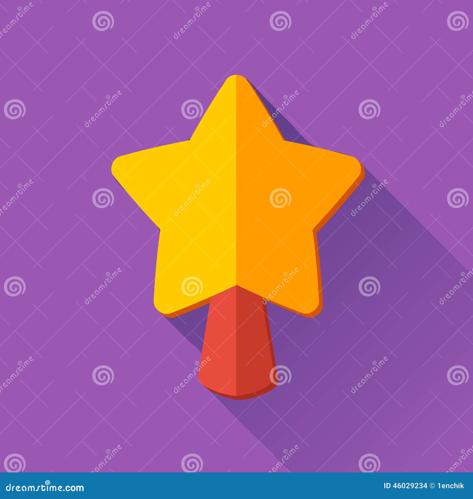 Simple Christmas Star Icon in Flat Style Stock Vector - Illustration of ...