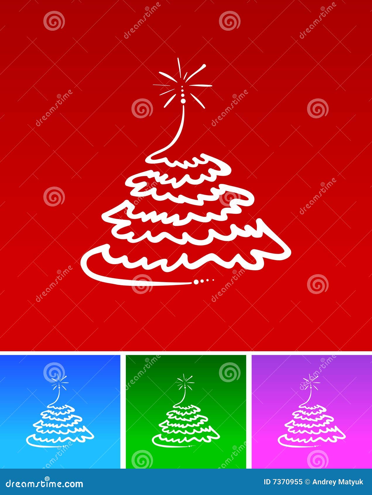 Simple christmas tree stock vector. Illustration of simple - 7370955