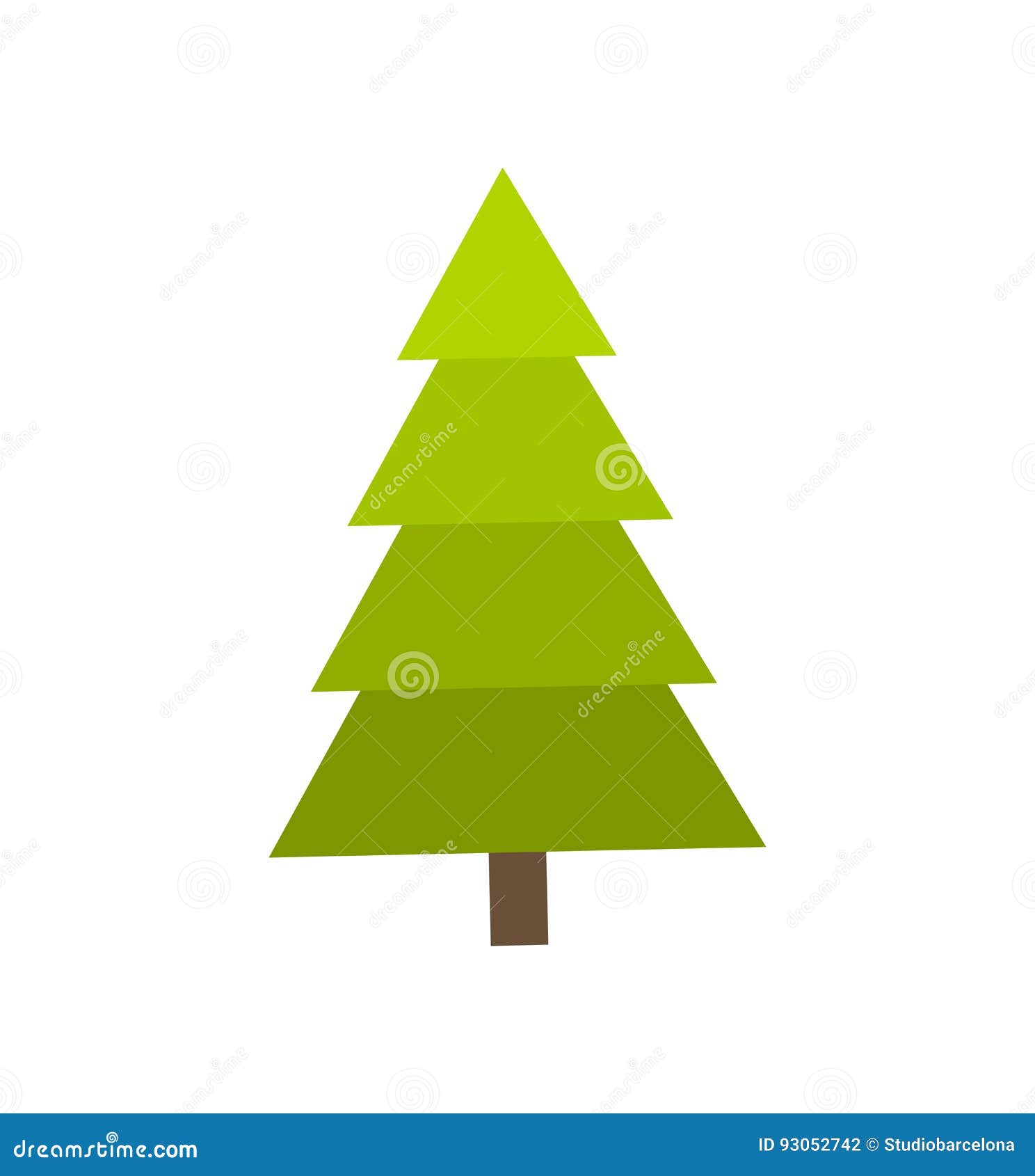 Simple Christmas tree stock vector. Illustration of icon - 93052742
