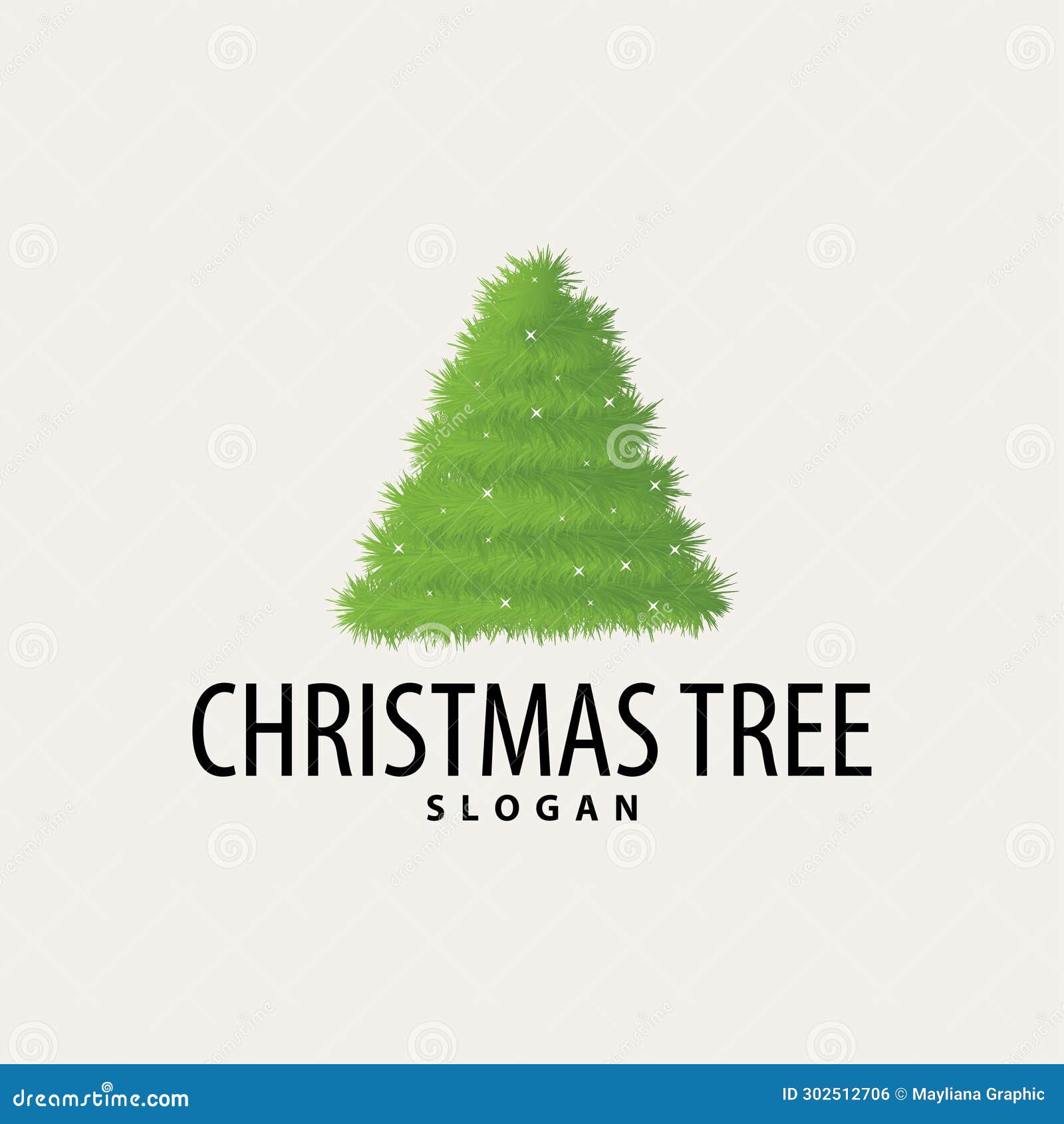 Simple Christmas Tree Logo Design with Abstract Minimalist Vector ...