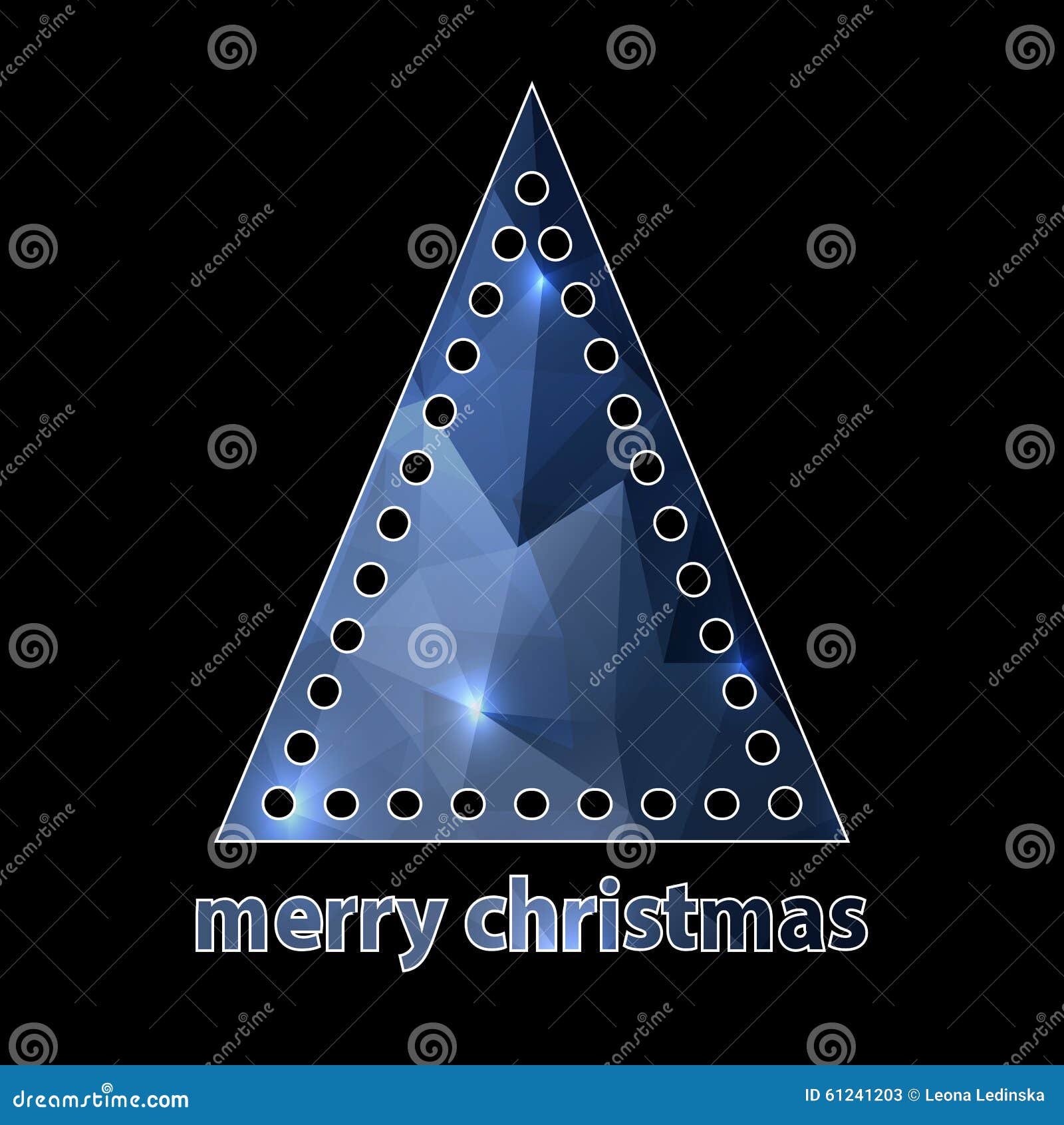 Simple Christmas Tree Made from Triangle with Holes Stock Vector ...