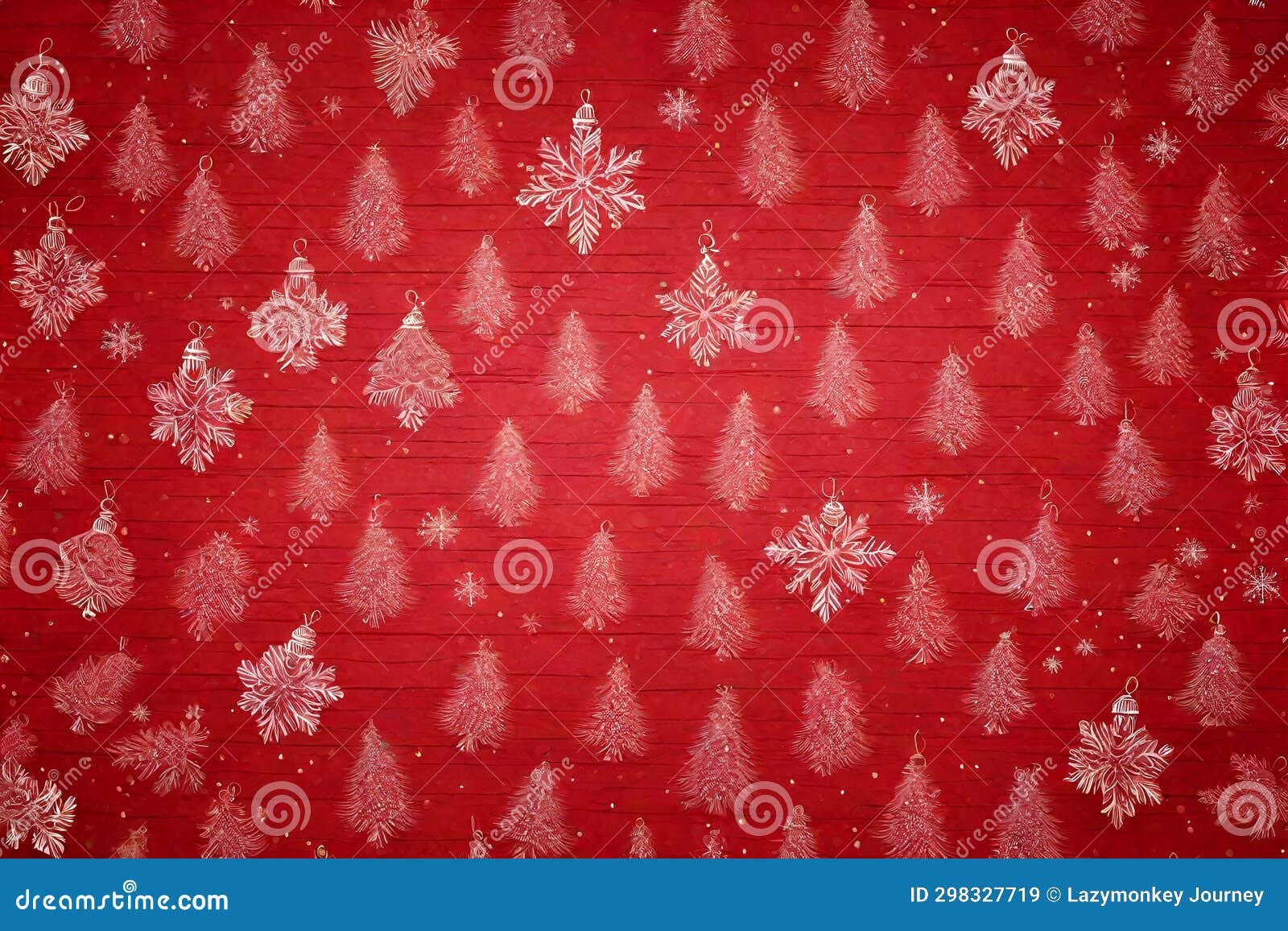 Simple Christmas Tree on Red Christmas Background Stock Illustration ...