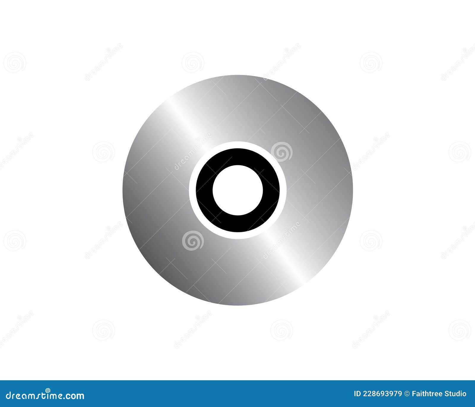 Simple Chrome Silver Disc Illustration Stock Vector - Illustration of ...