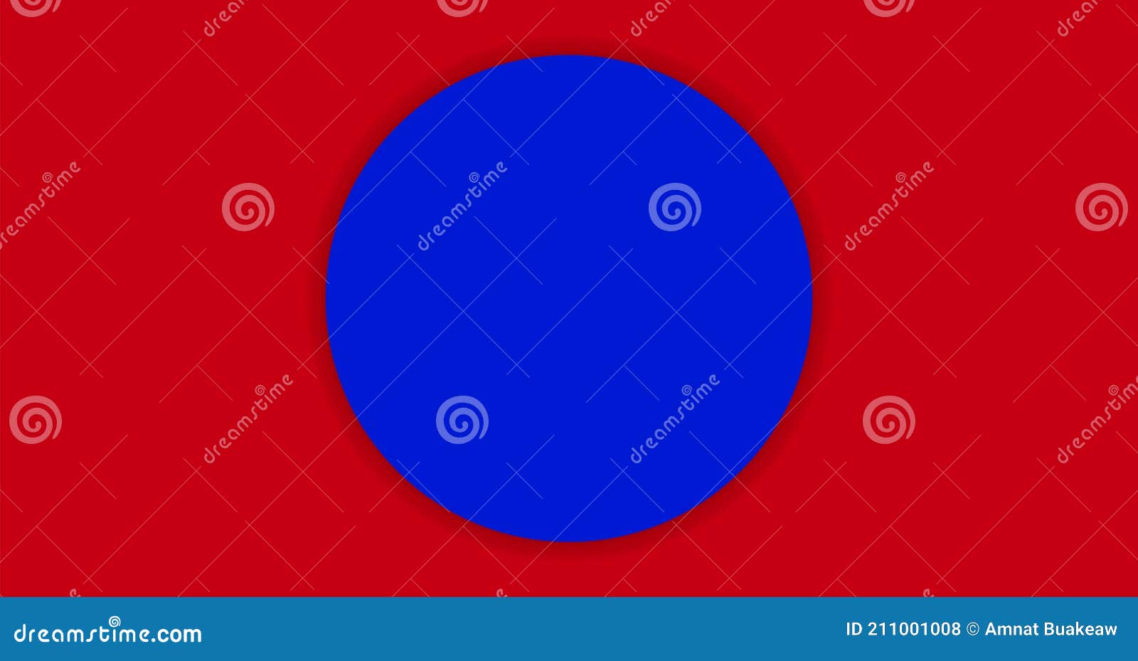Simple Circle Blue on Red Background for Banner, Copy Space, Paper ...