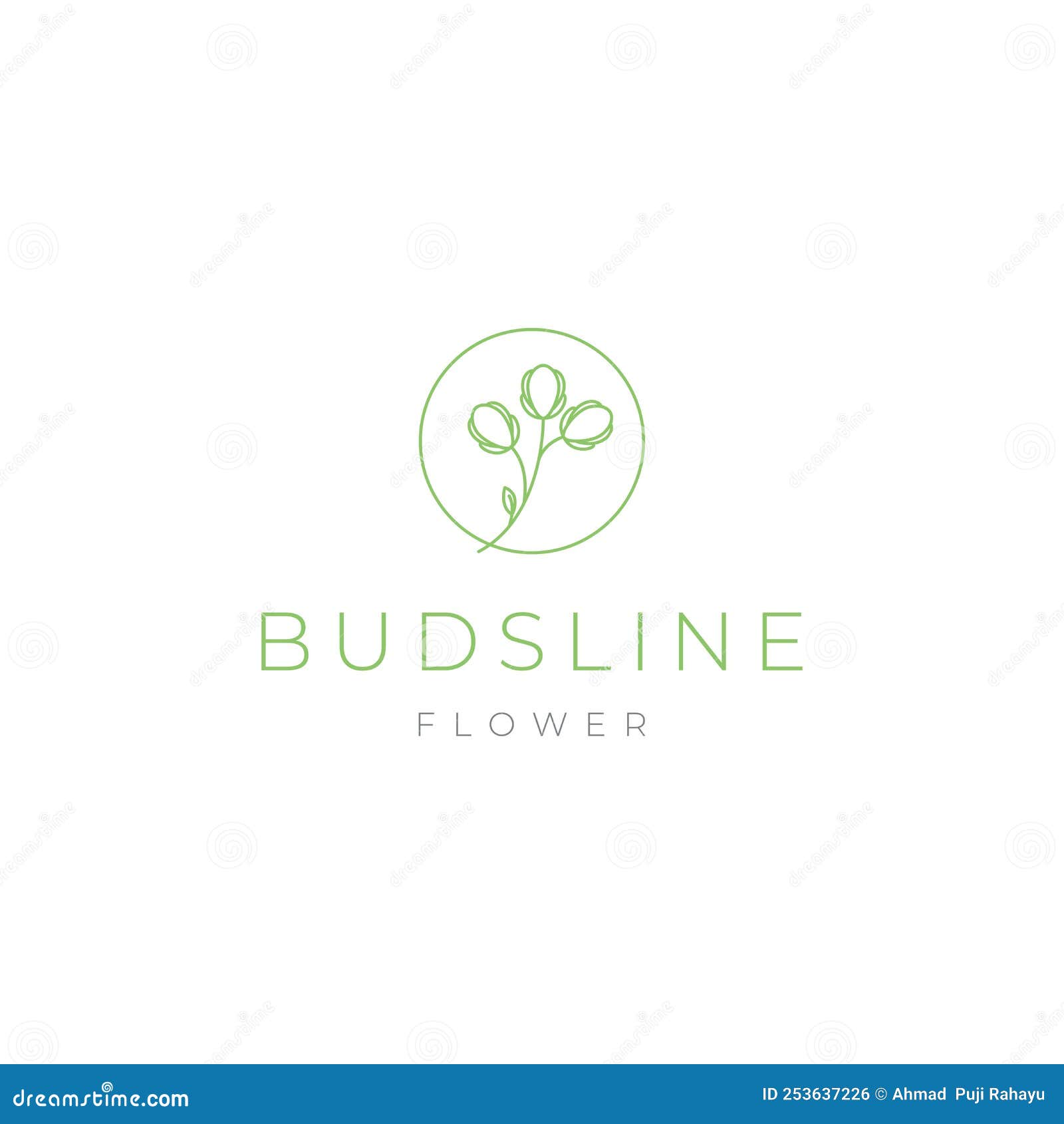Simple Circle with Bud Plants Logo Design Stock Vector - Illustration ...