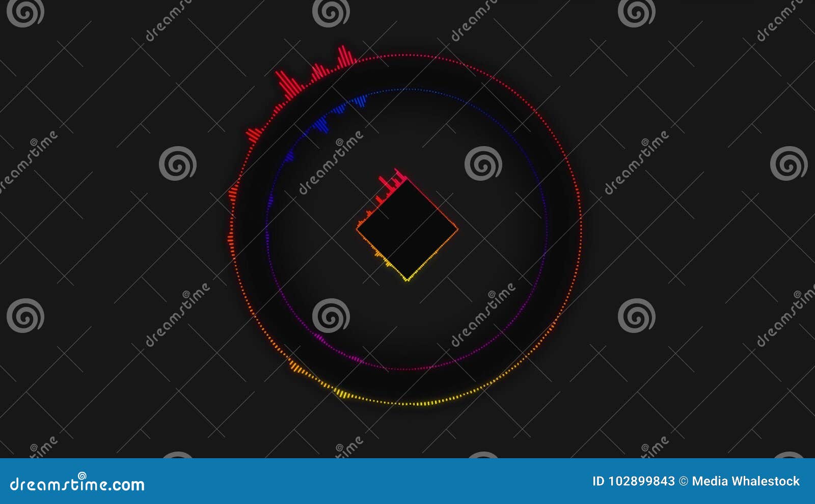 Simple Circle Equalizer Audio Spectrum Color Background. Soft Box Color ...