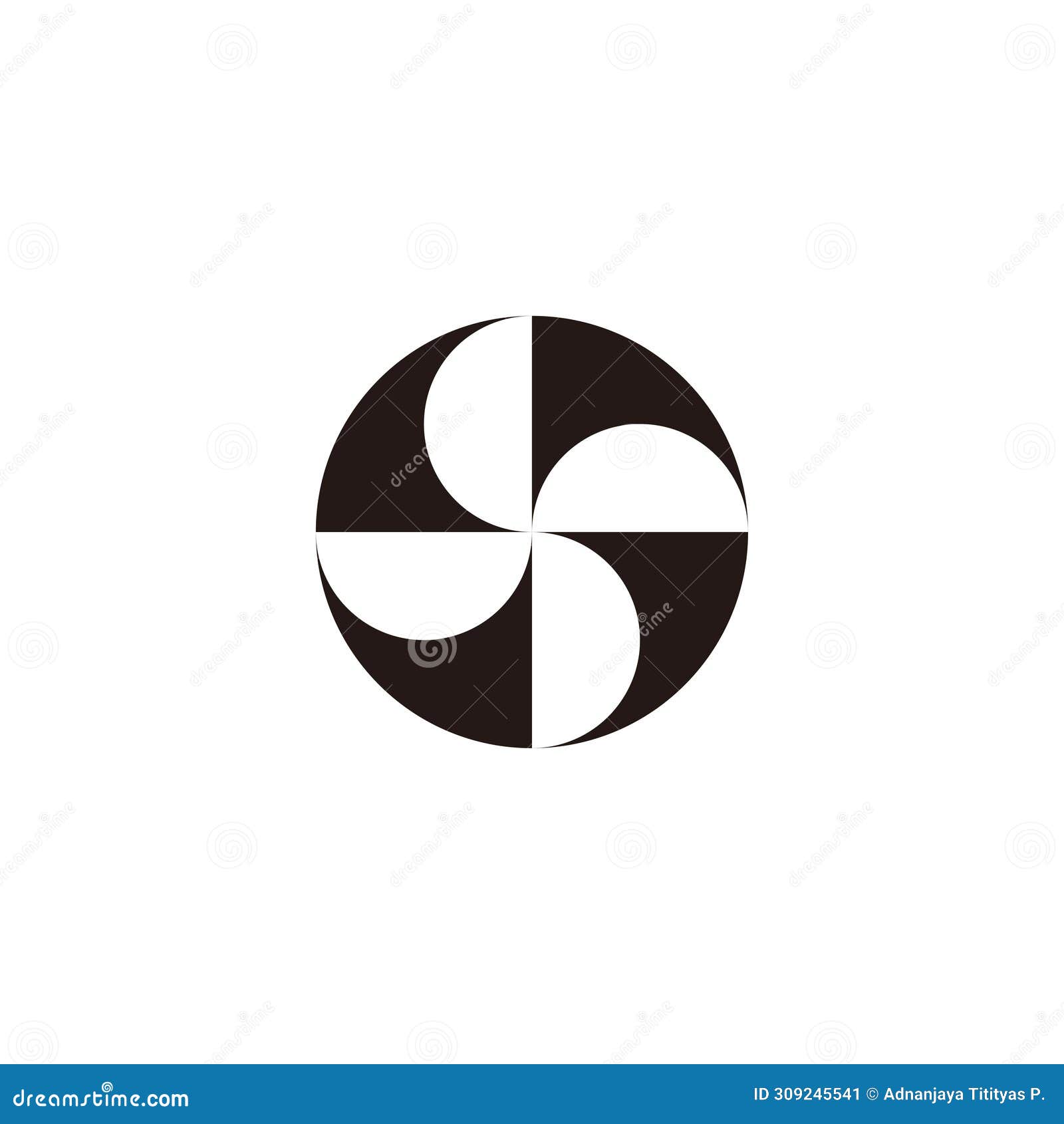 Simple Circle Geometric Turbine Fan Symbol Vector Stock Vector ...