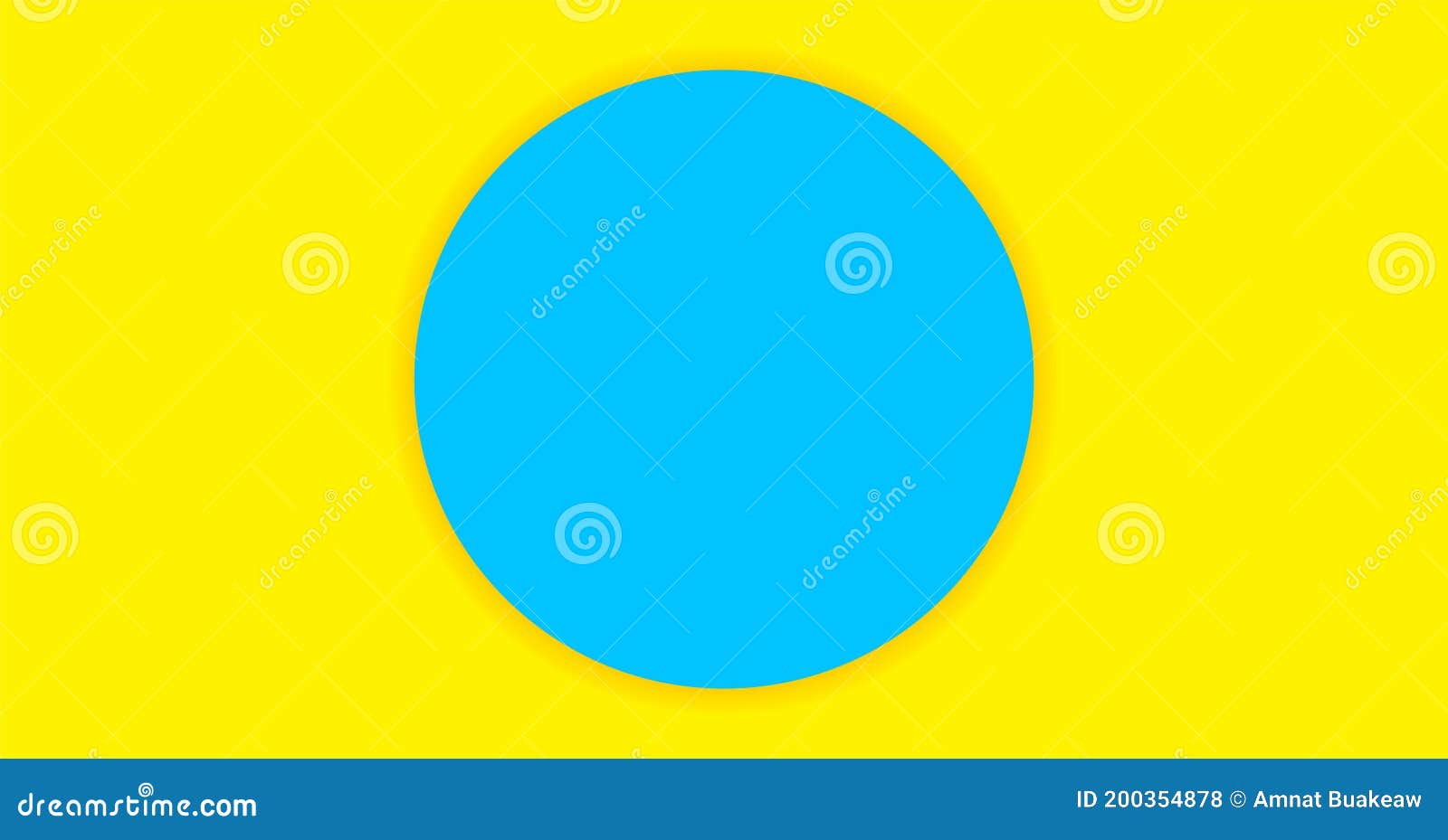 Simple Circle Light Blue on Yellow Background for Banner, Copy Space ...