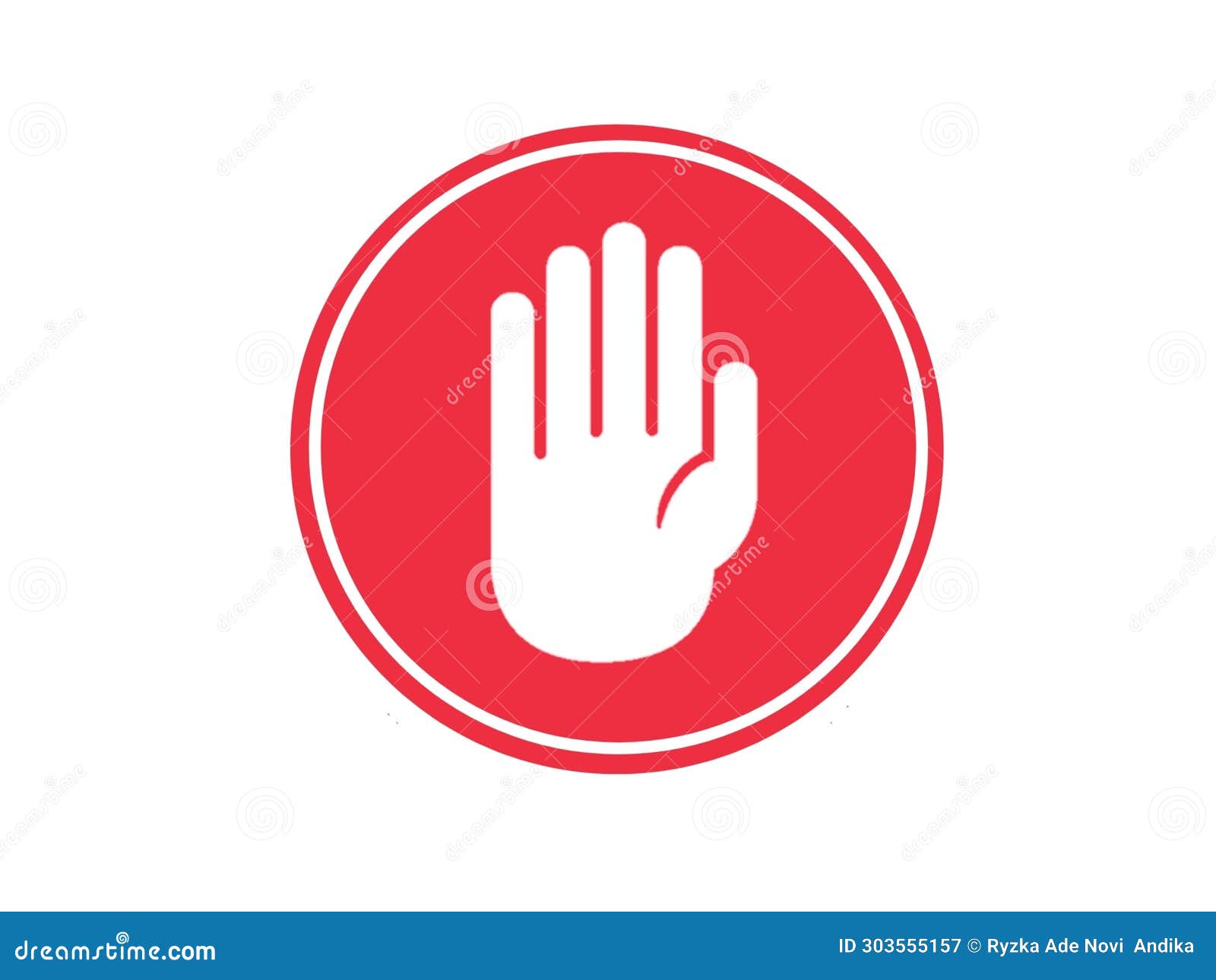 Simple Circle Hand Stop Sign Stock Image - Image of simple, stop: 303555157
