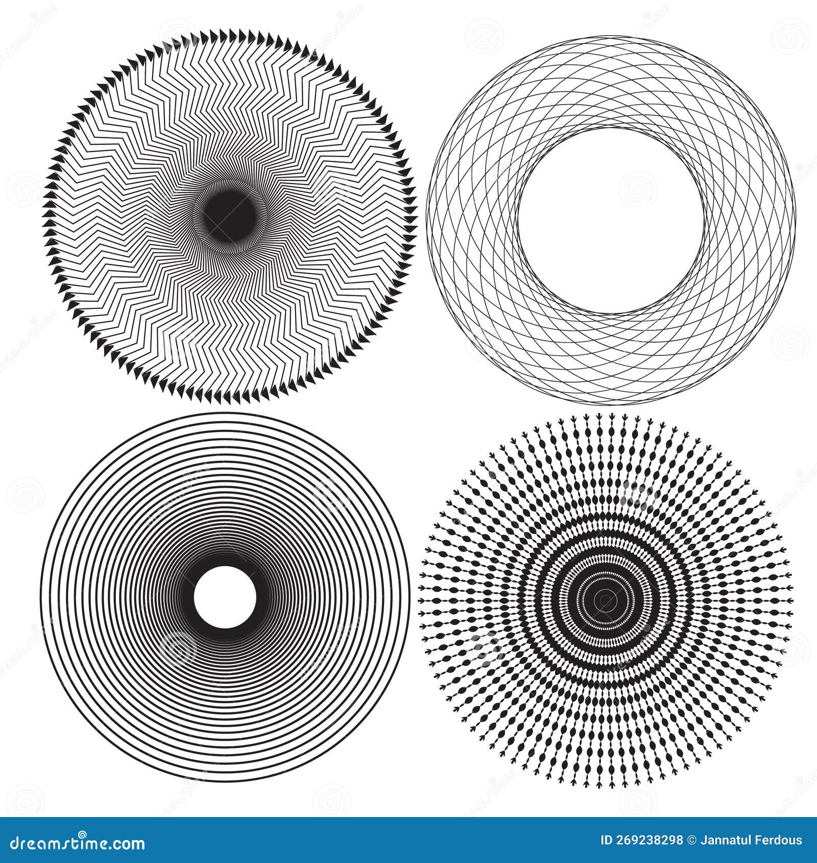 Simple 4 Circle Type Pattern Vector. Stock Vector - Illustration of ...