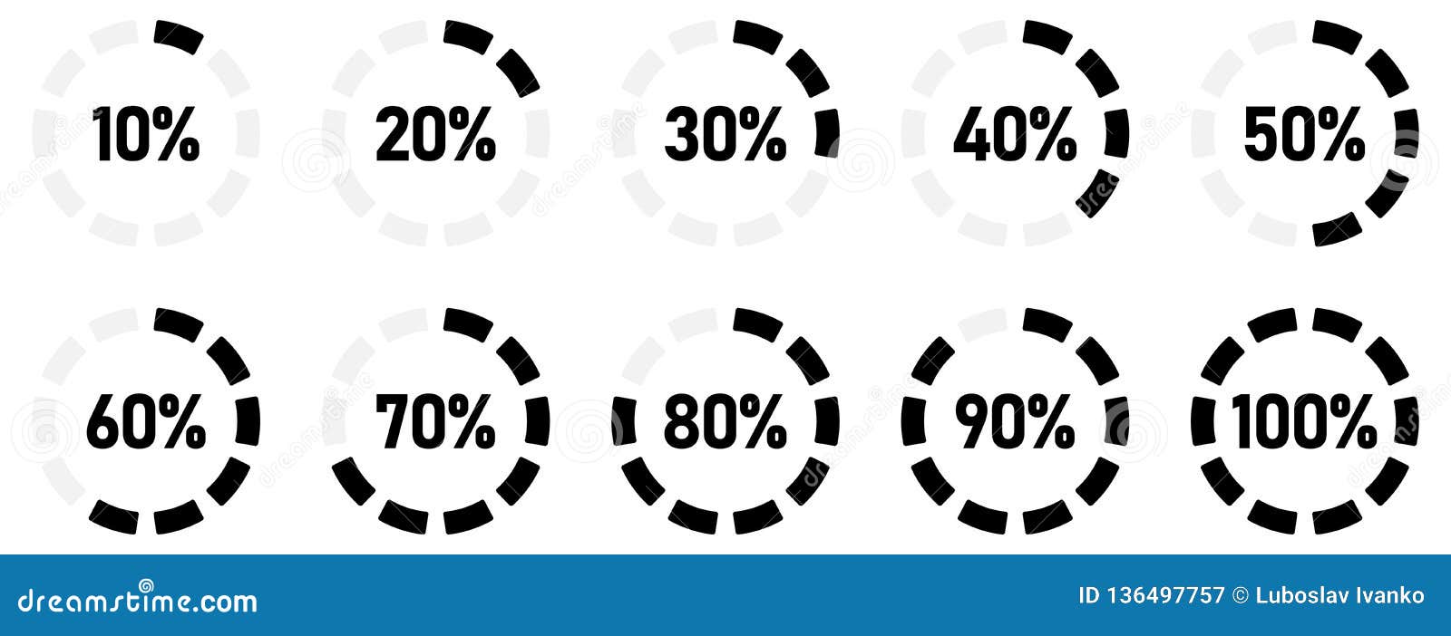Simple Circular Loading Scale with Percentage Text Stock Vector ...