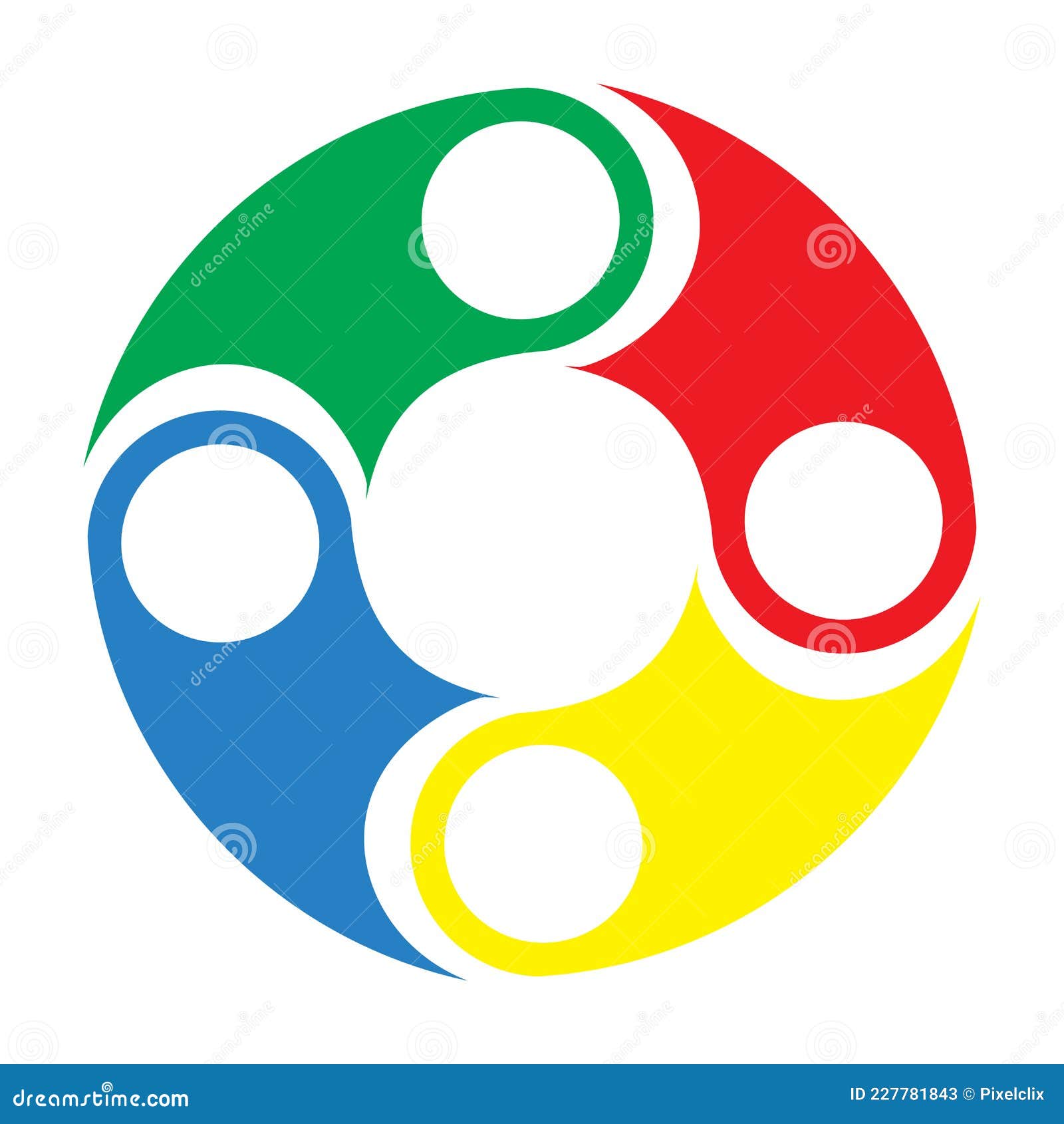 Simple Circular Tri Color Plain Info Graphic Blank Template Stock ...