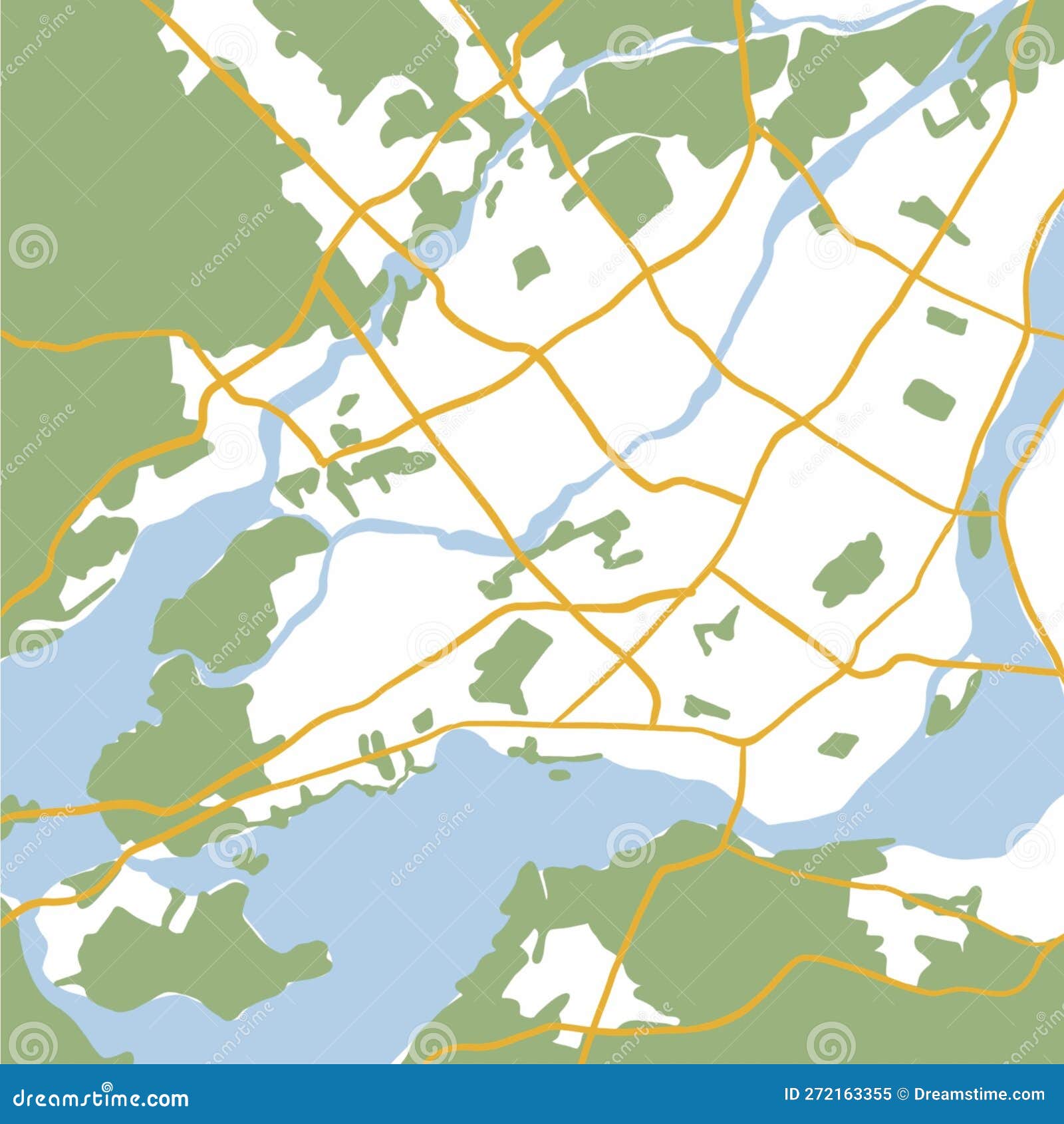 Simple City Map Montreal Canada Stock Illustration - Illustration of ...
