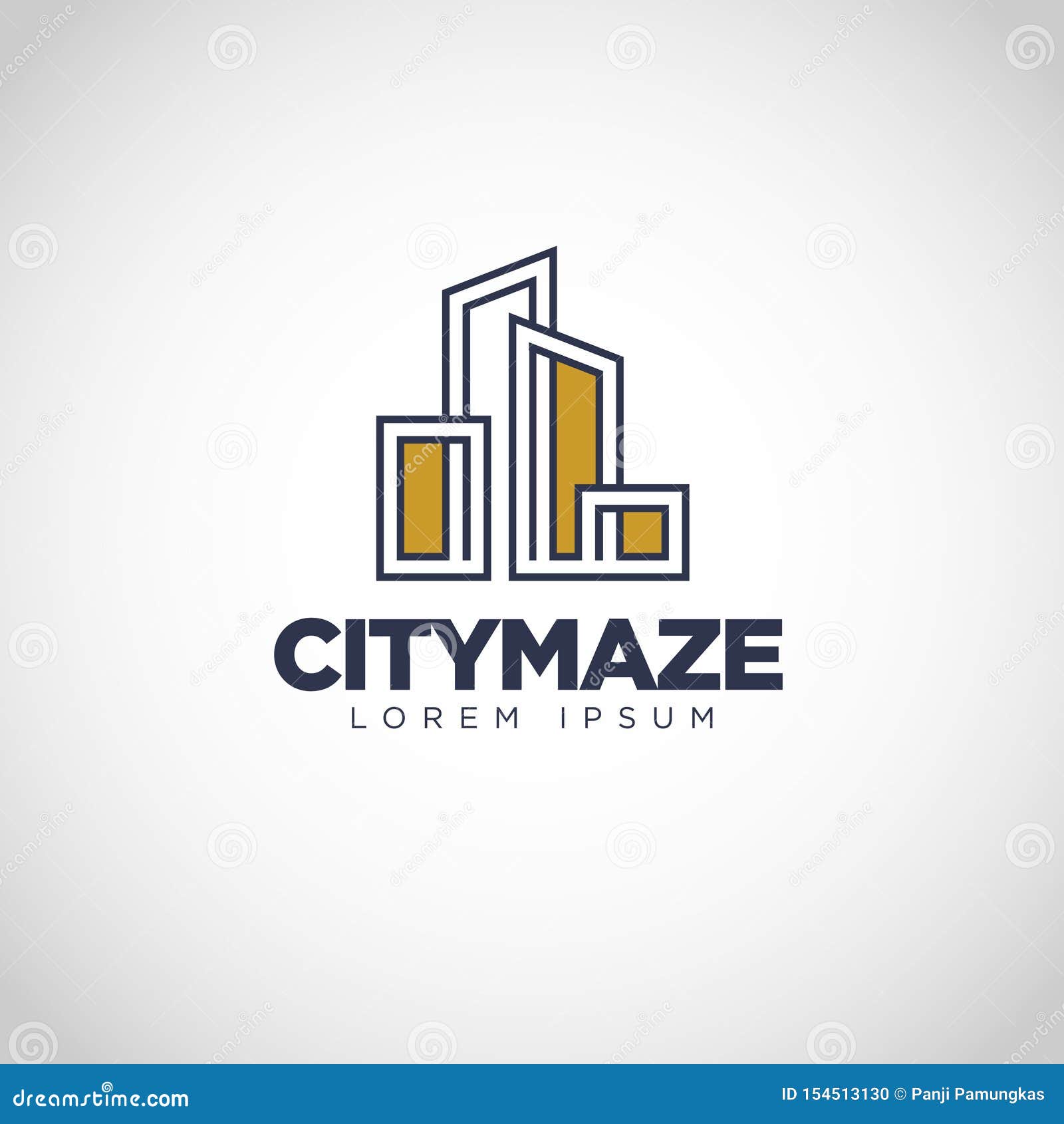 Simple City Silhouette. Linear Thin Illustration Isolated On White ...