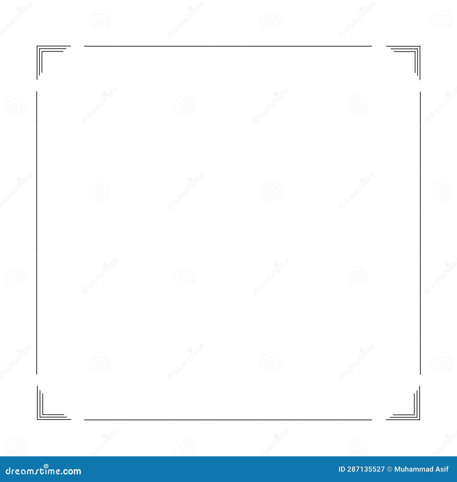 Simple Classic Black Border Frame Transparent Stock Illustration ...
