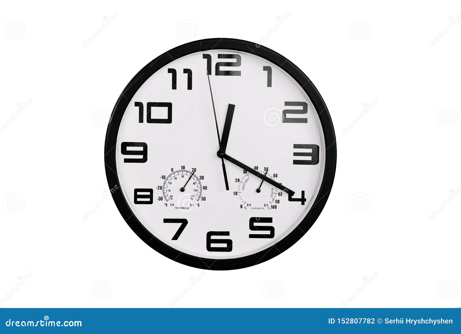 Simple Classic Black and White Round Wall Clock Isolated on White ...