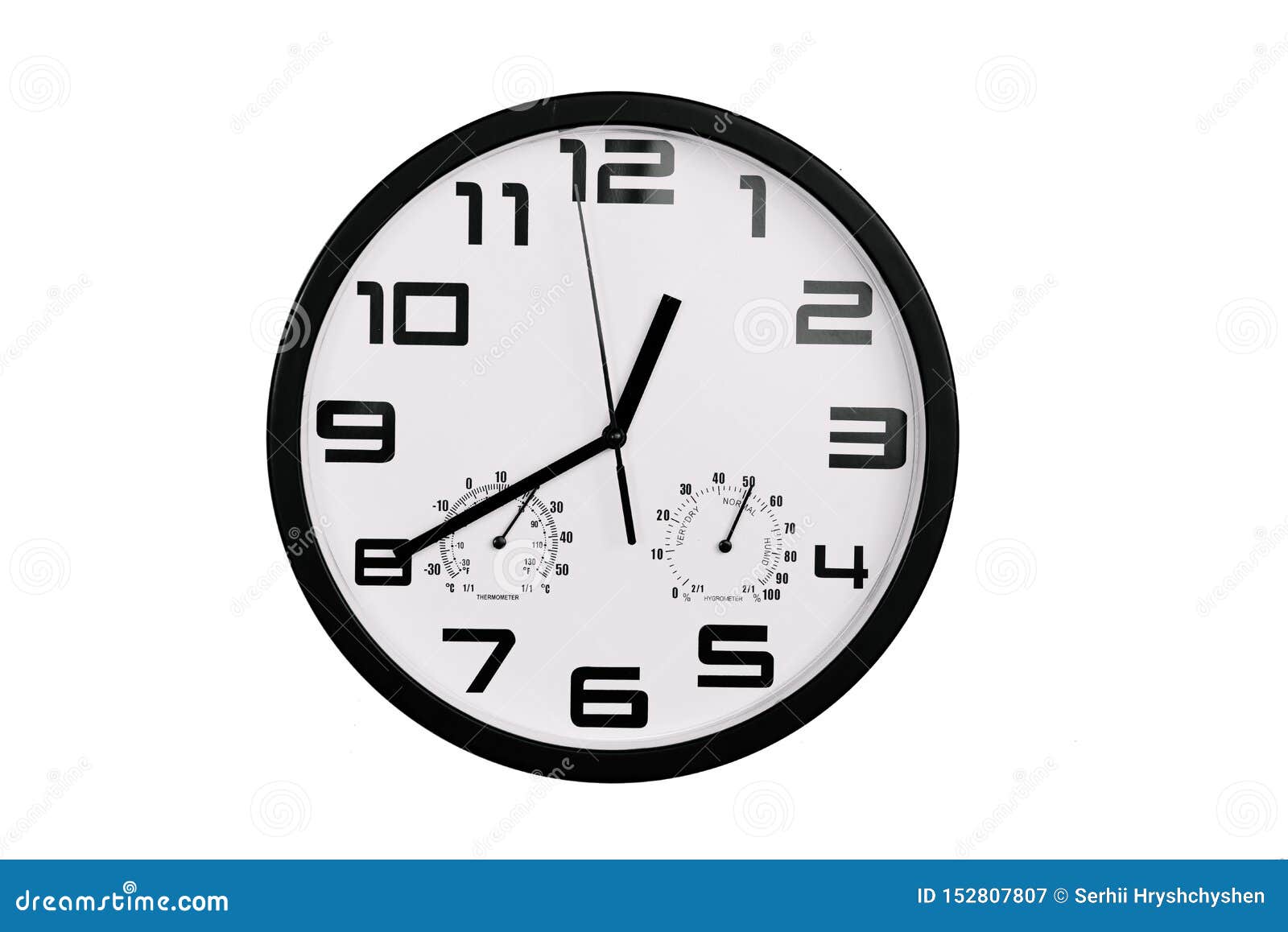 Simple Classic Black and White Round Wall Clock Isolated on White ...