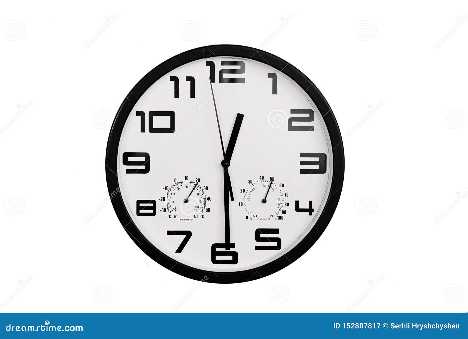 Simple Classic Black and White Round Wall Clock Isolated on White ...