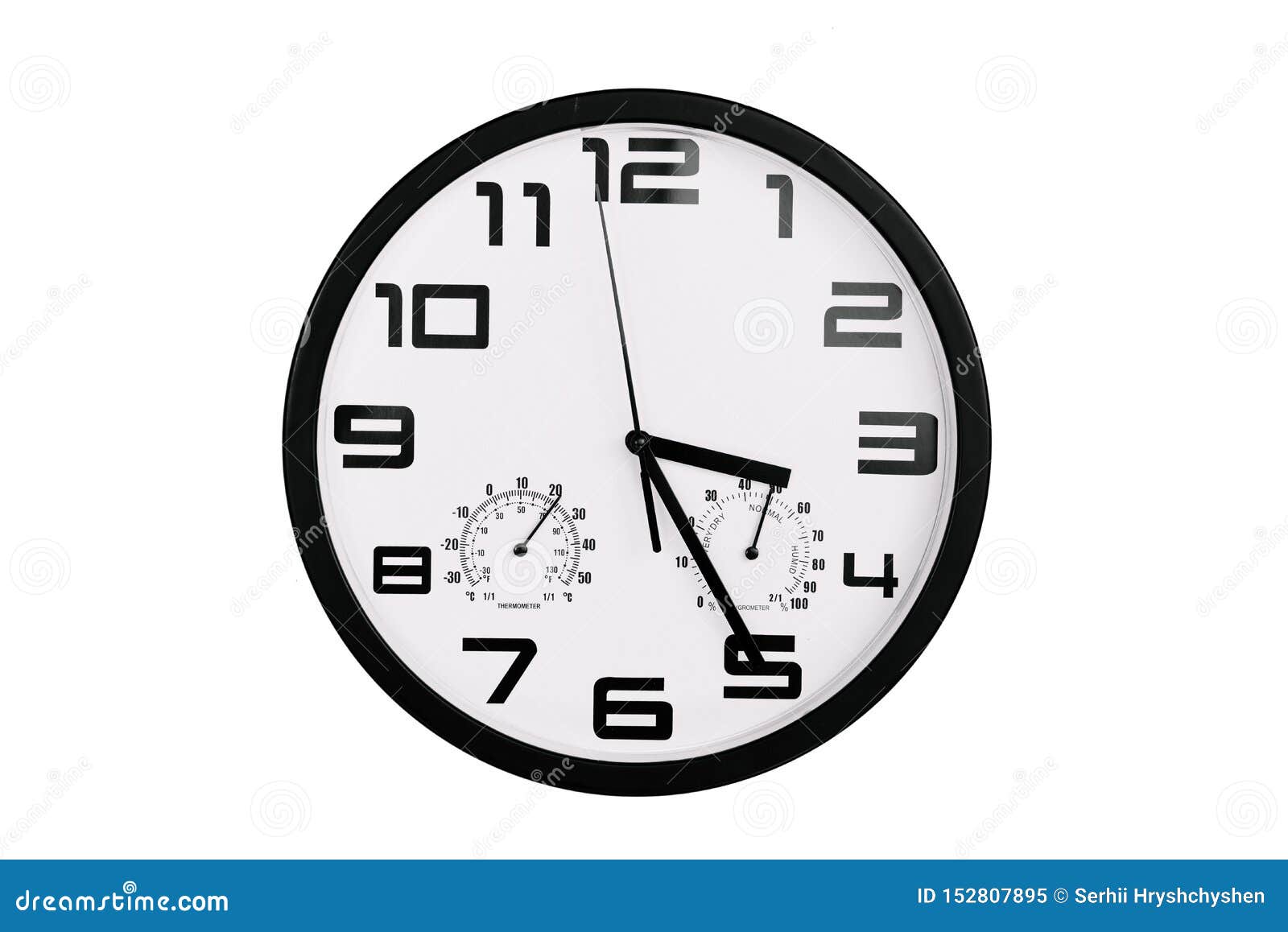 Simple Classic Black and White Round Wall Clock Isolated on White ...