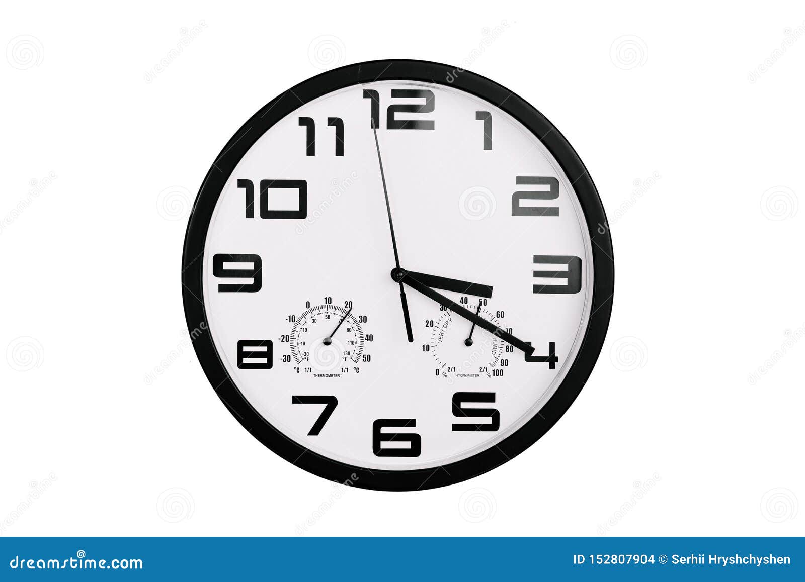 Simple Classic Black and White Round Wall Clock Isolated on White ...