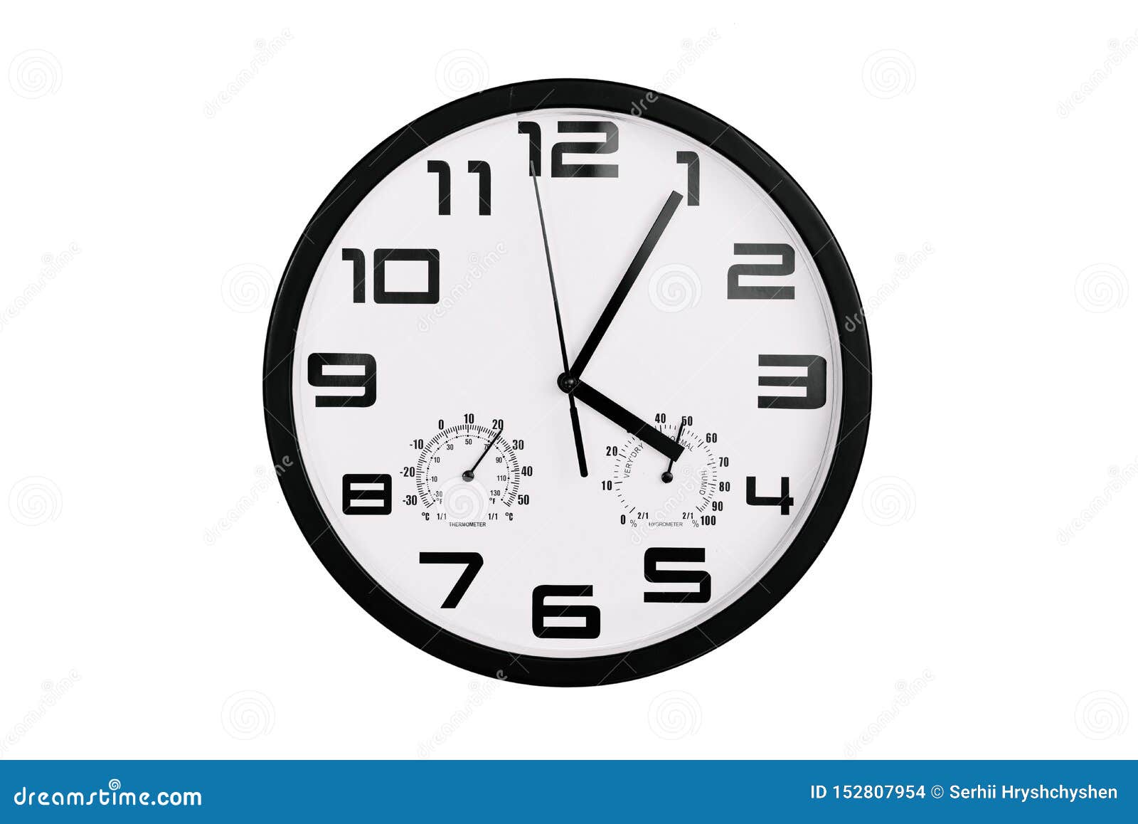 Simple Classic Black And White Round Wall Clock Isolated On White ...