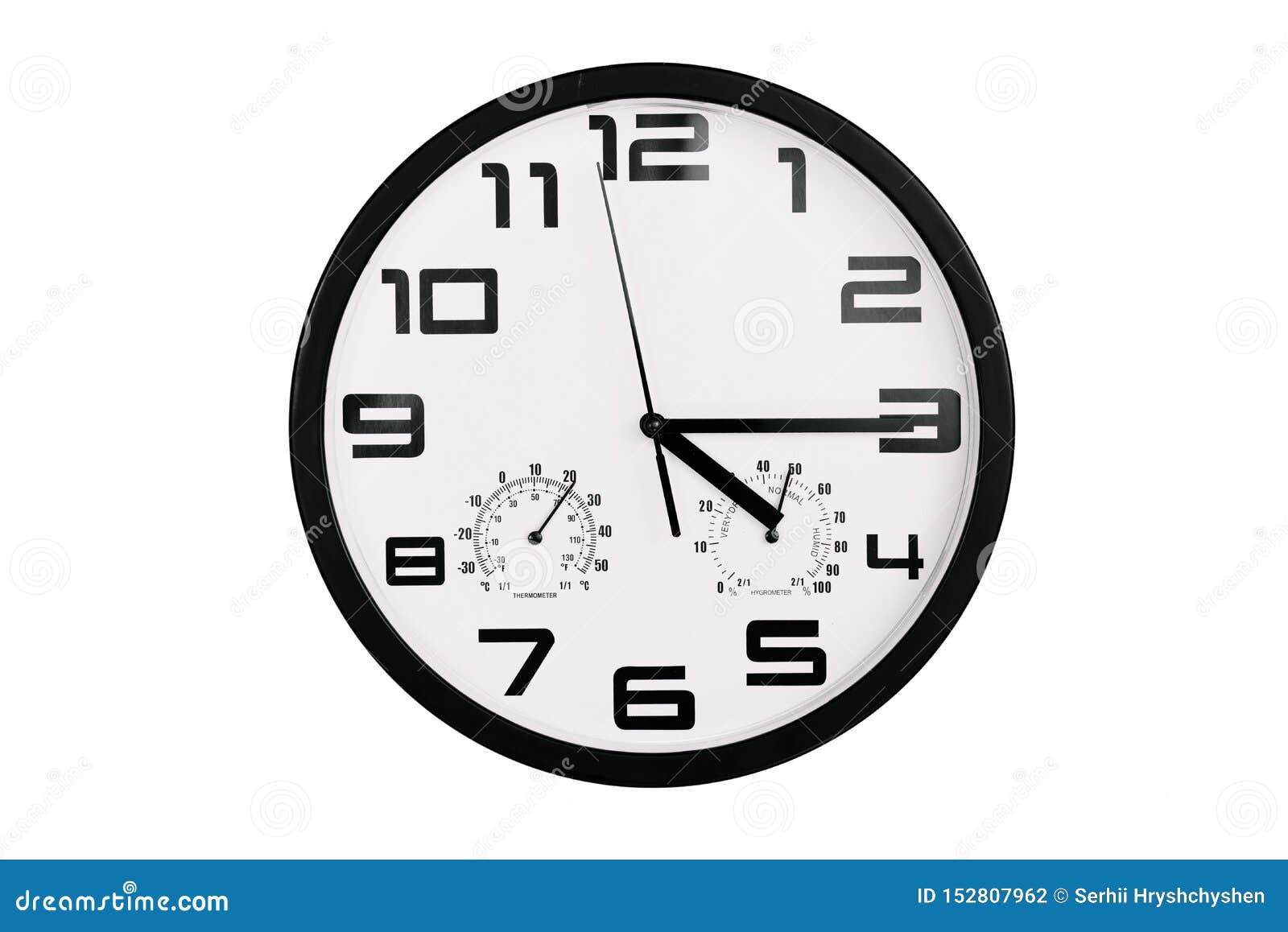 Simple Classic Black and White Round Wall Clock Isolated on White ...