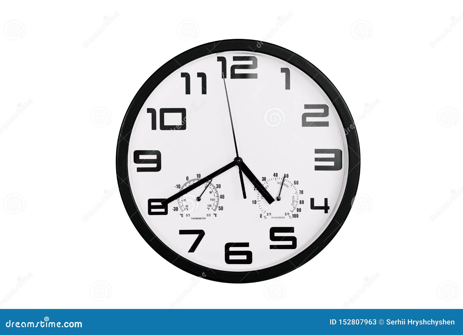 Simple Classic Black And White Round Wall Clock Isolated On White ...