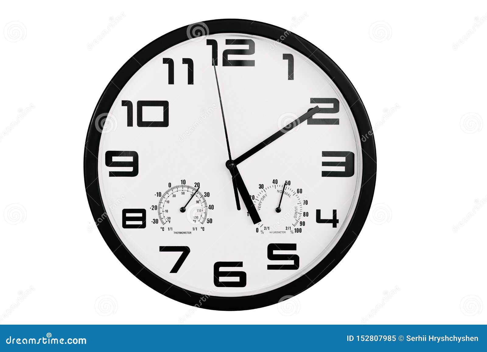 Simple Classic Black And White Round Wall Clock Isolated On White ...