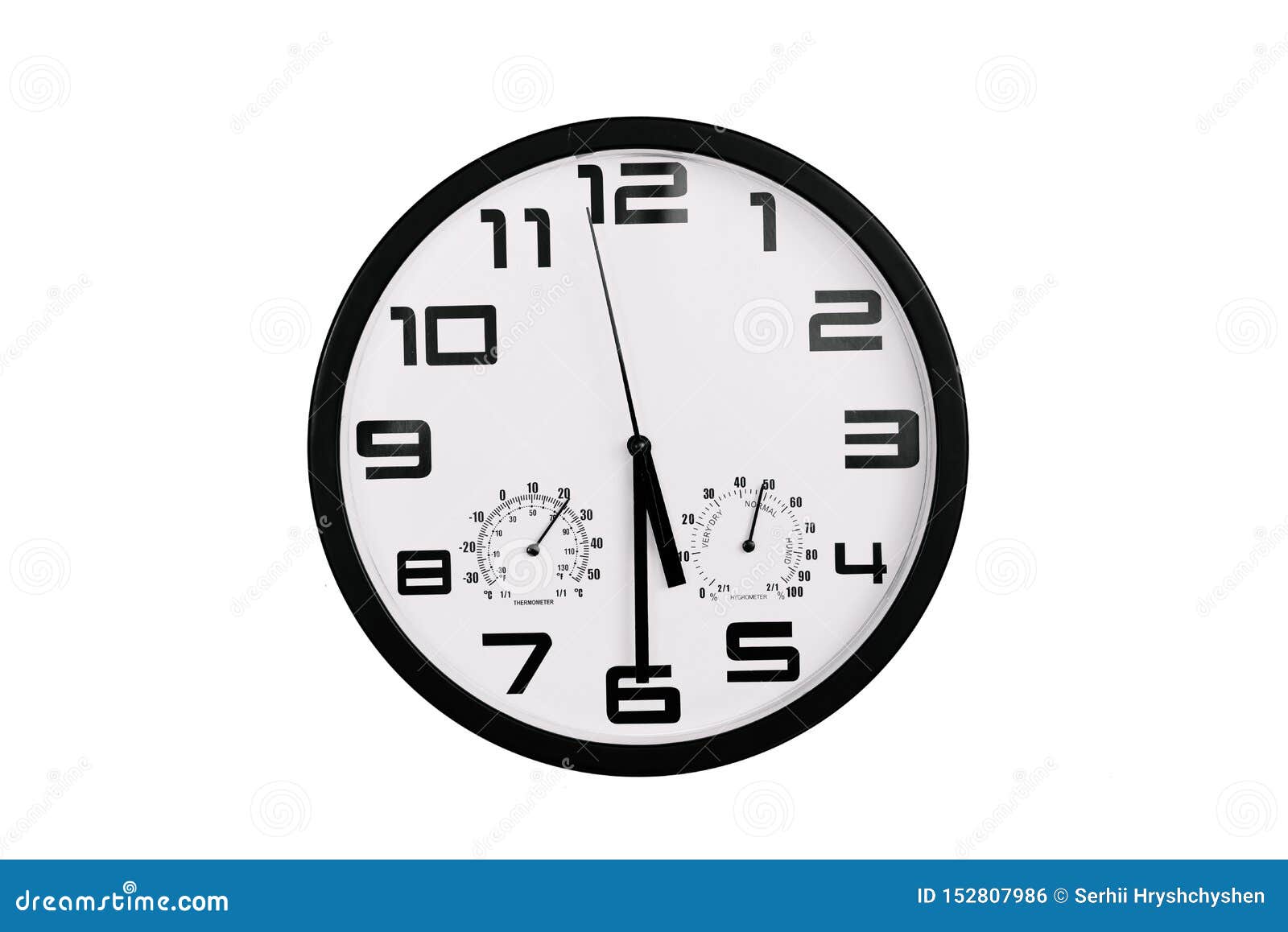 Simple Classic Black and White Round Wall Clock Isolated on White ...