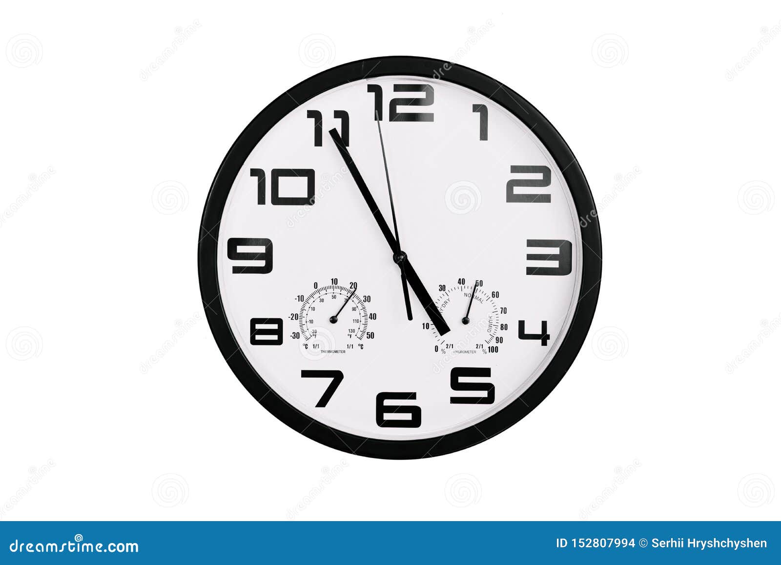 Simple Classic Black and White Round Wall Clock Isolated on White ...