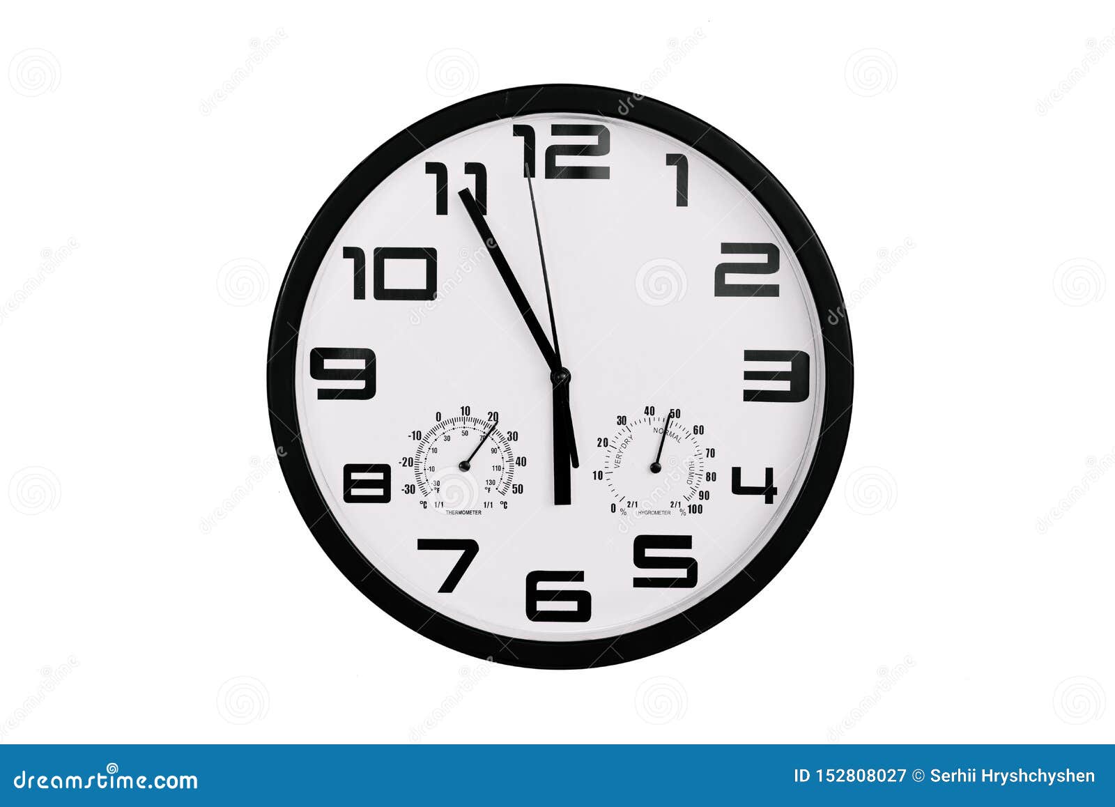 Simple Classic Black and White Round Wall Clock Isolated on White ...