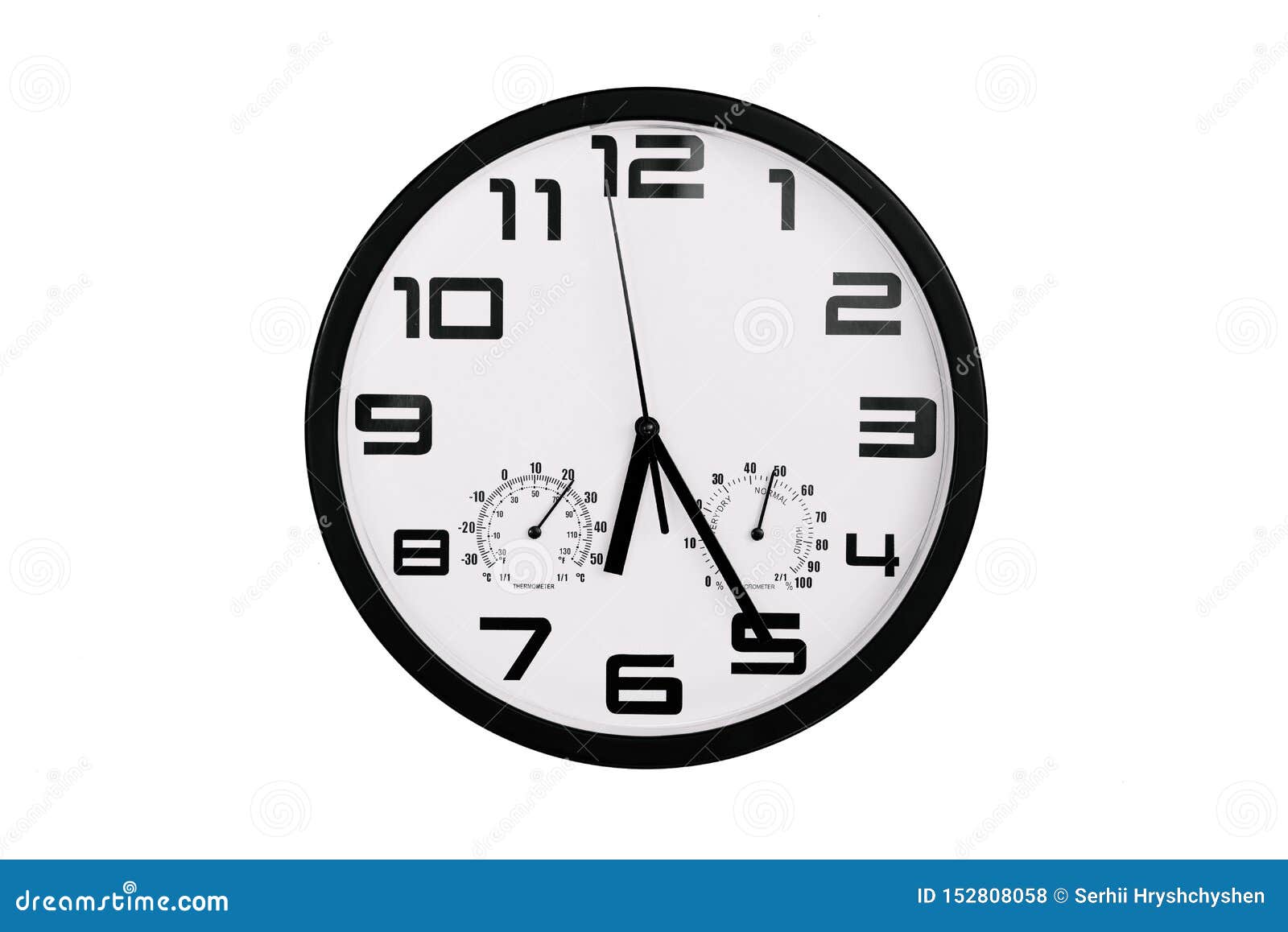 Simple Classic Black and White Round Wall Clock Isolated on White ...