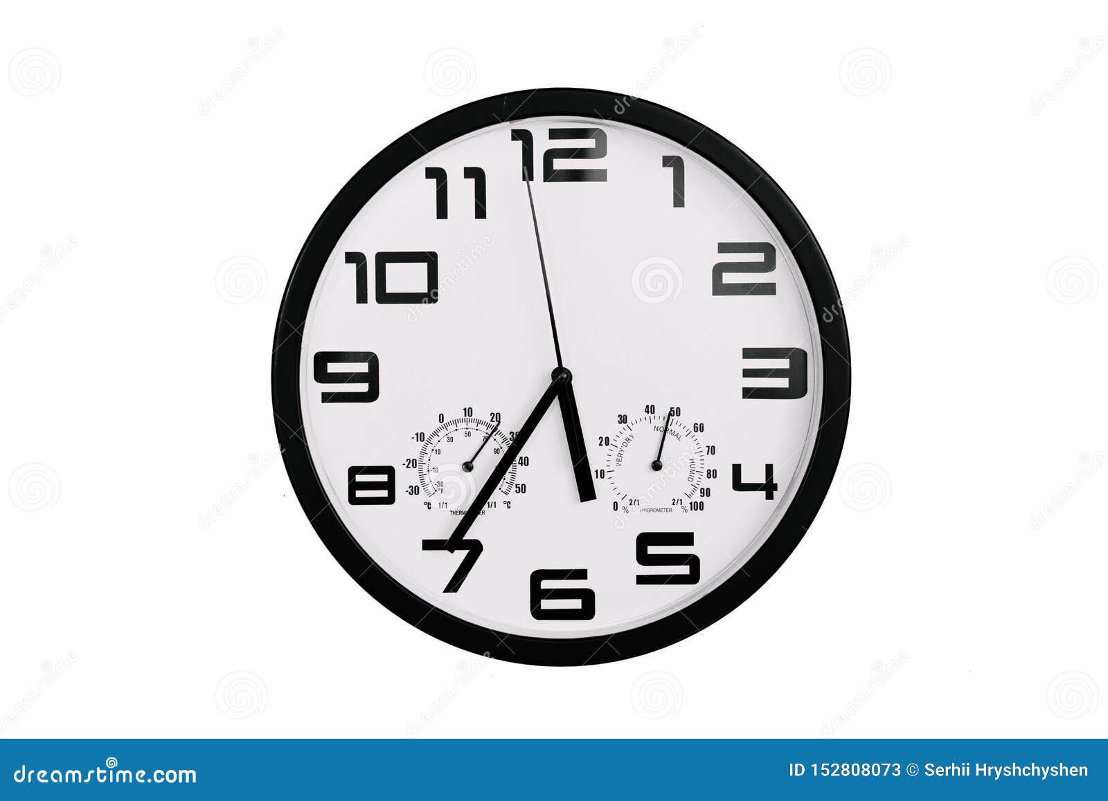 Simple Classic Black and White Round Wall Clock Isolated on White ...