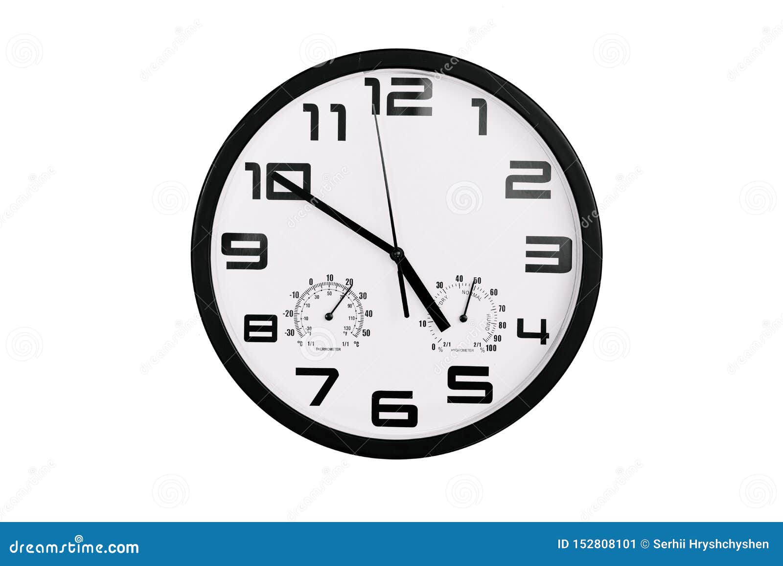 Simple Classic Black and White Round Wall Clock Isolated on White ...