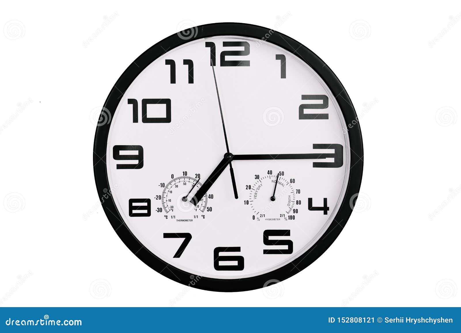 Simple Classic Black and White Round Wall Clock Isolated on White ...