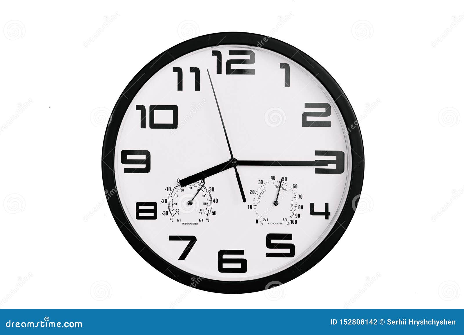 Simple Classic Black and White Round Wall Clock Isolated on White ...